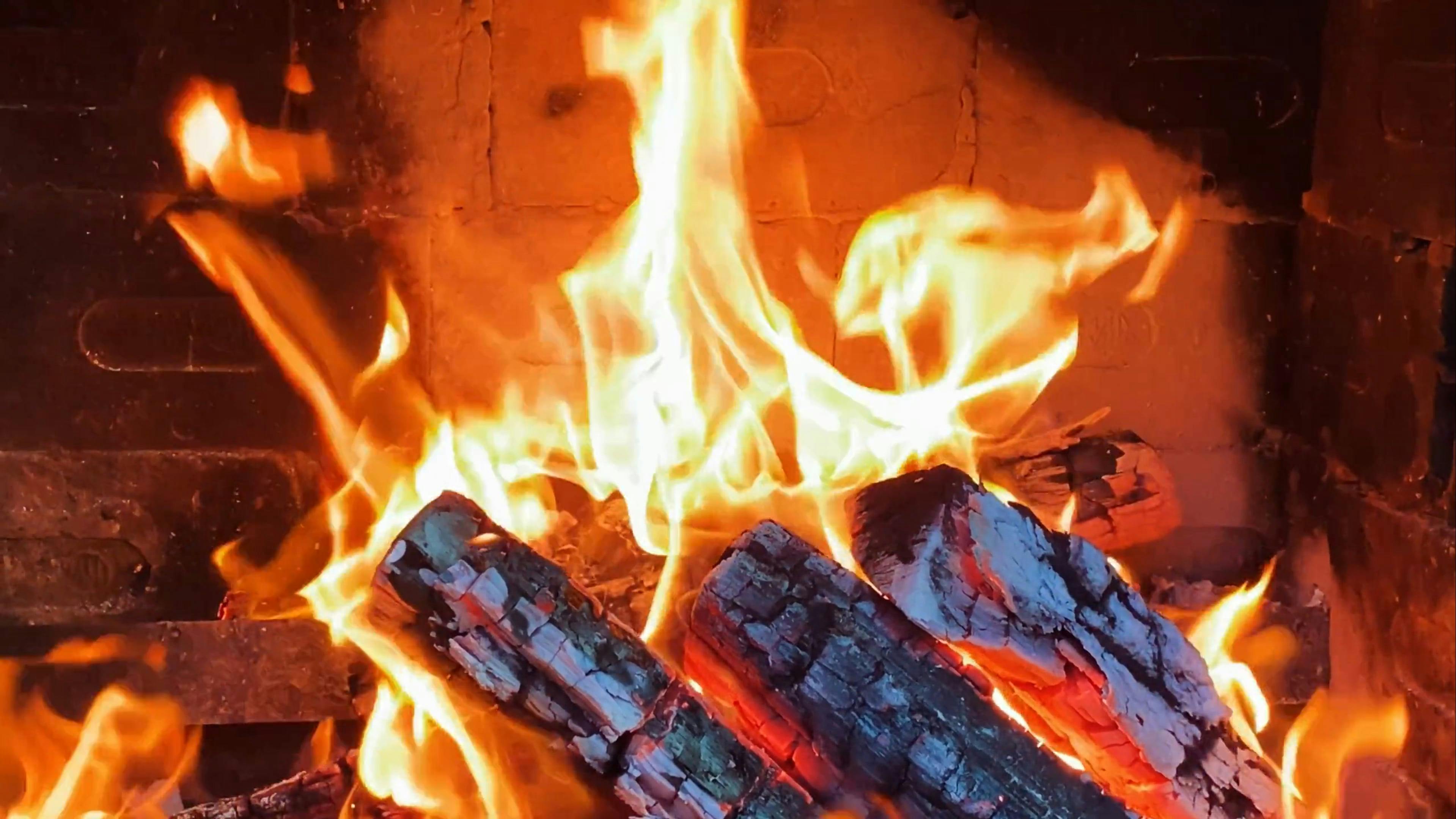 The Flame Of Burning Fire Woods In A Fireplace Free Stock Video Footage ...