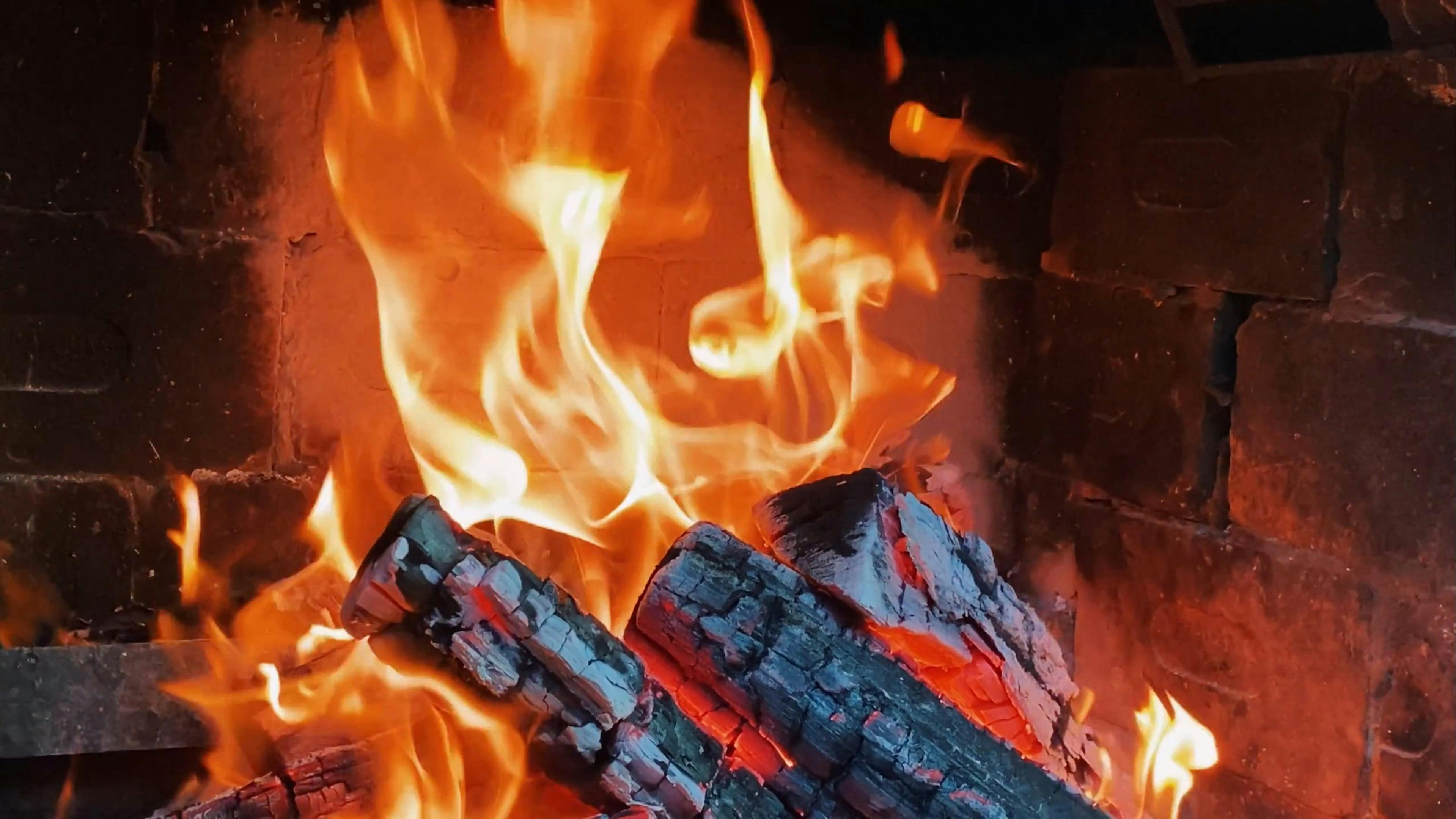 The Flame Of Burning Fire Woods In A Fireplace Free Stock Video Footage ...