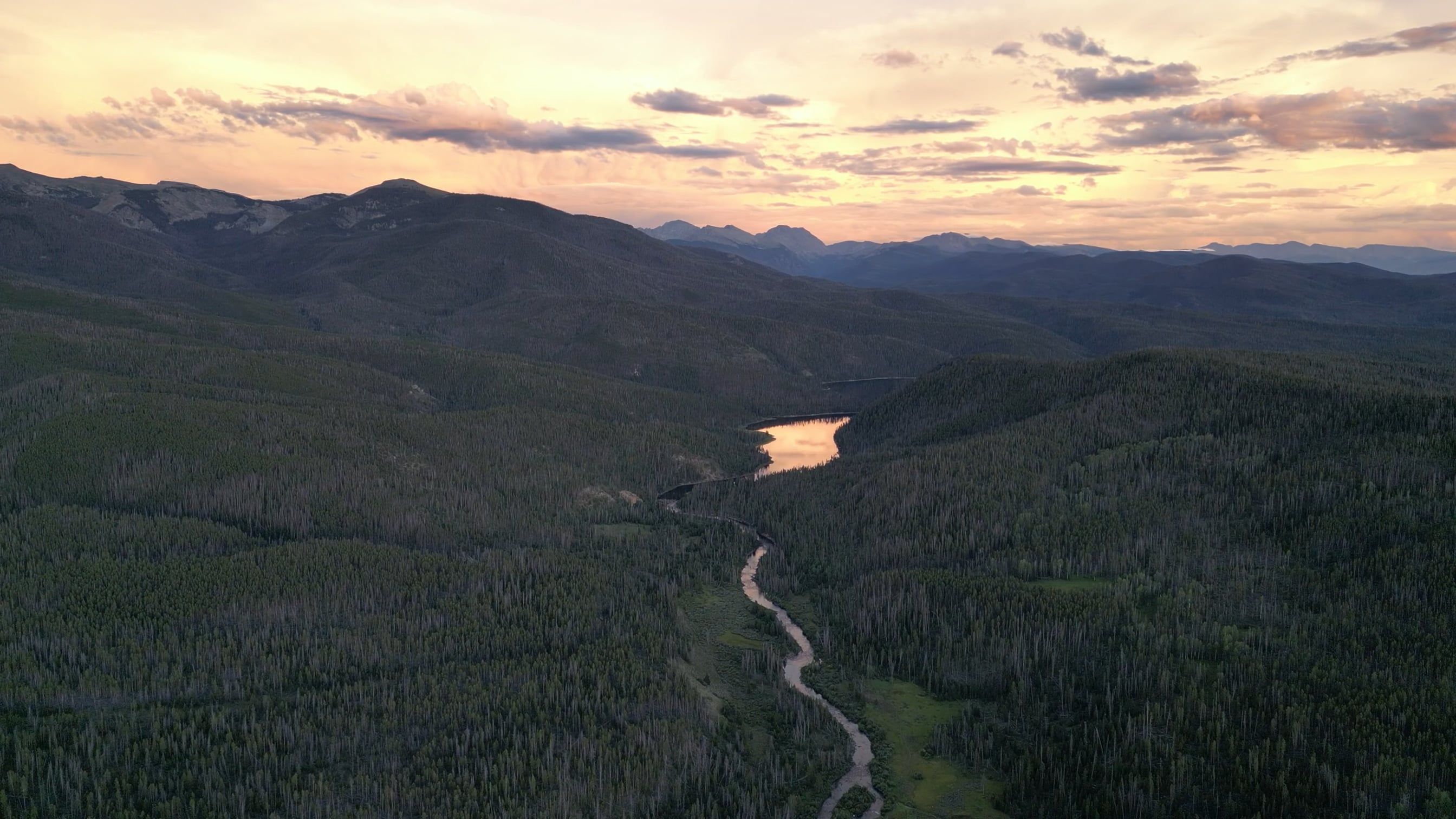 River in Valley in Birds Eye View Free Stock Video Footage, Royalty ...