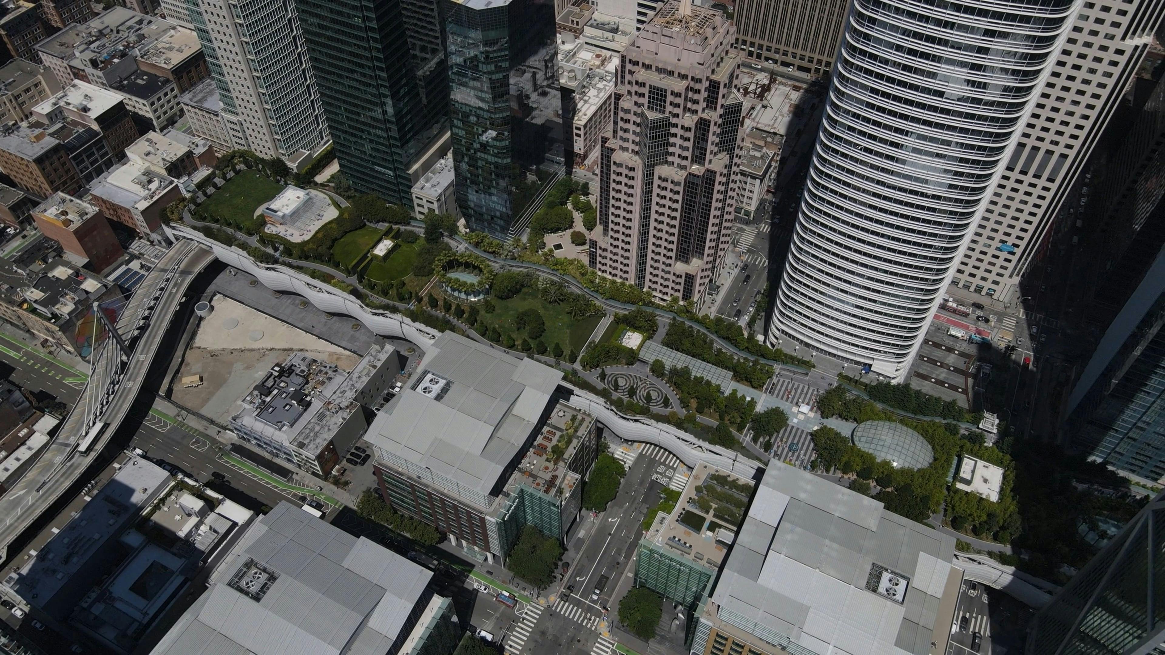 Drone Footage of Salesforce Park in San Francisco Free Stock Video ...