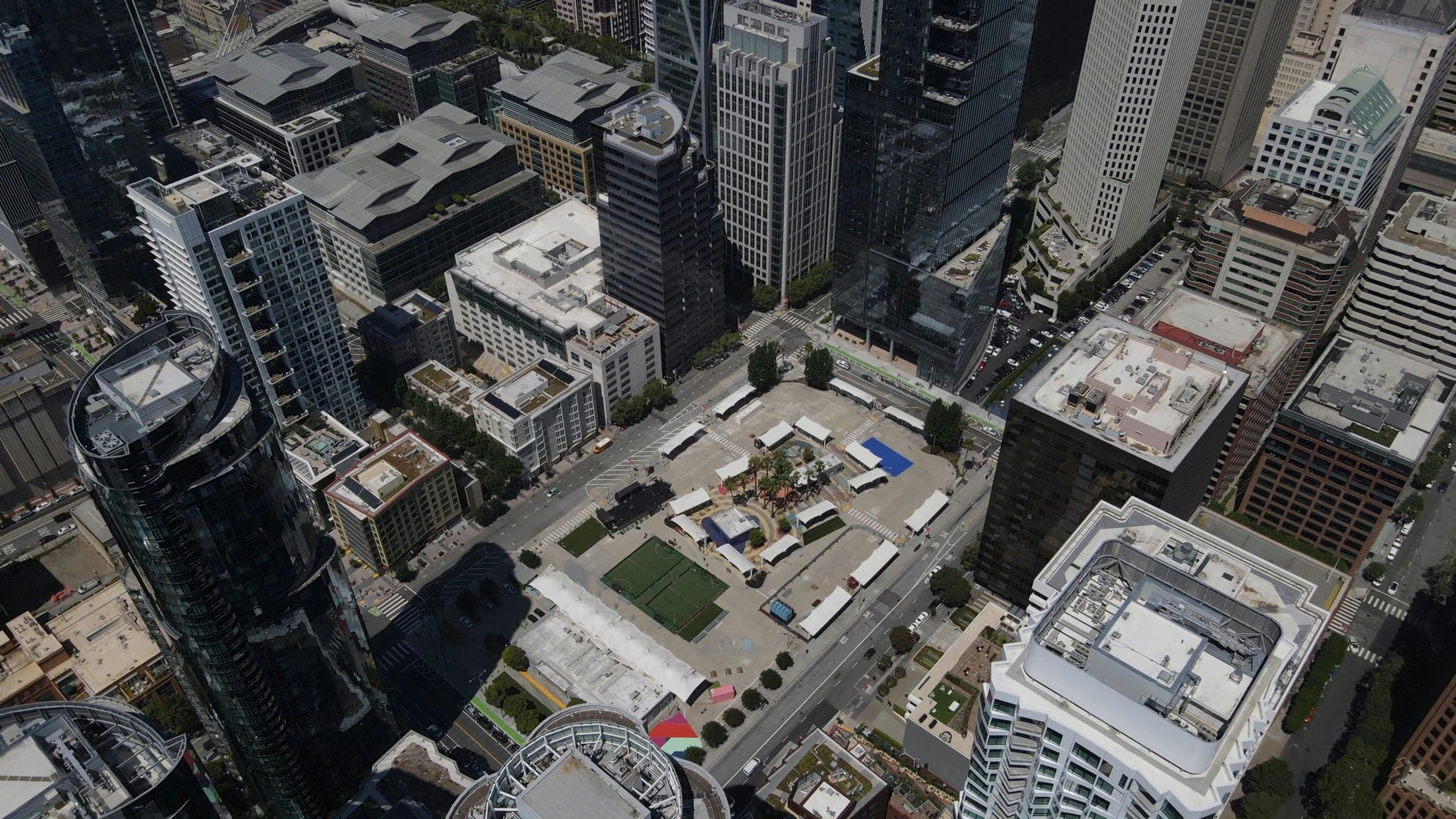 Aeerial View Of City With Tall Buildings Free Stock Video Footage ...