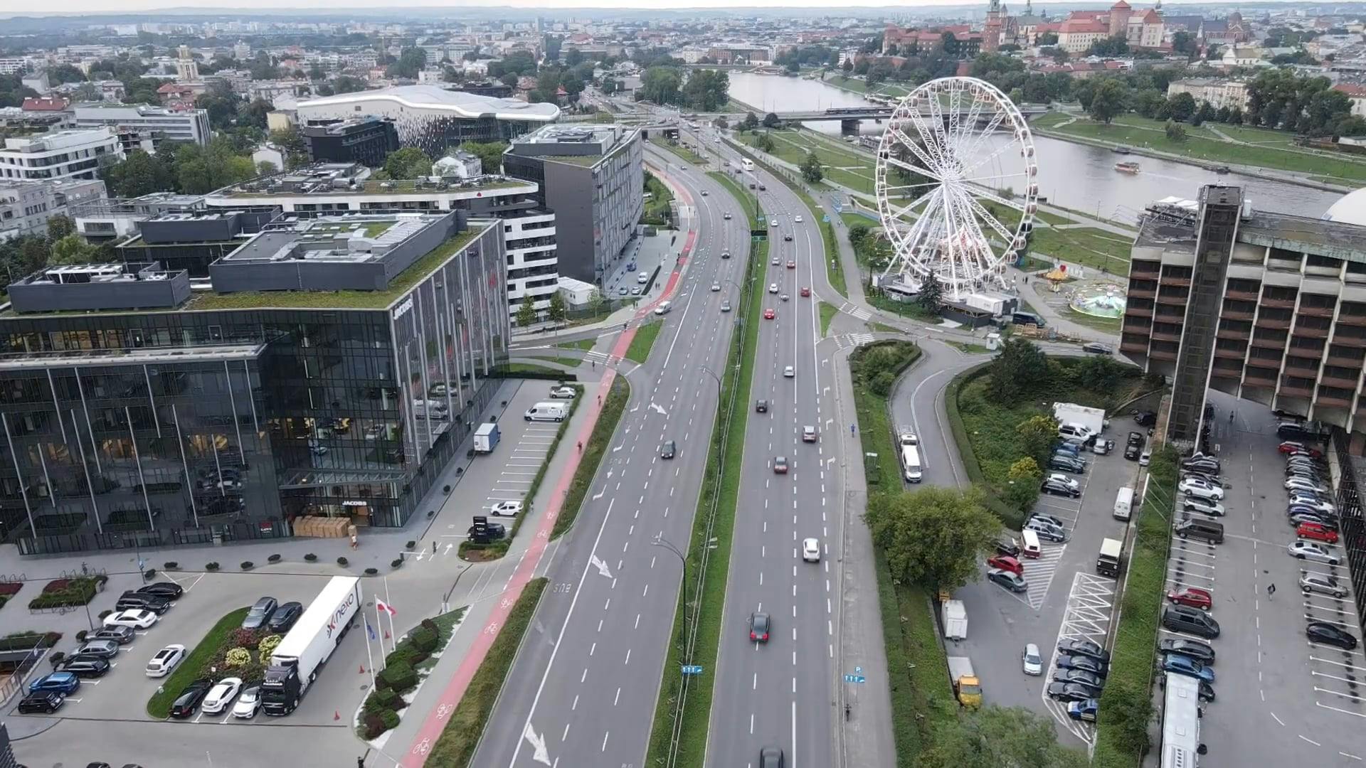 Traffic on Highway in City Drone Footage Free Stock Video Footage ...