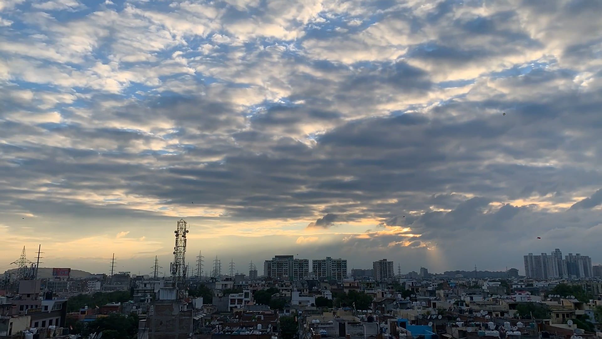 Sunset under Clouds over City Free Stock Video Footage, Royalty-Free 4K ...