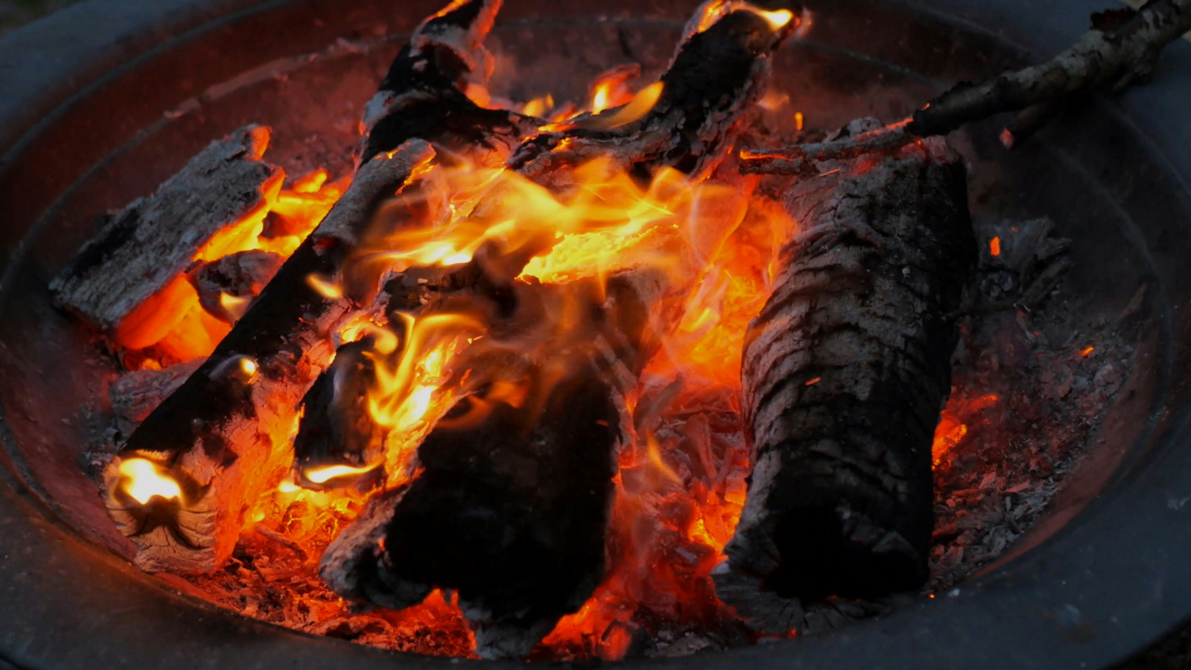 Close-up View of Flames in Fire Pit Free Stock Video Footage, Royalty ...