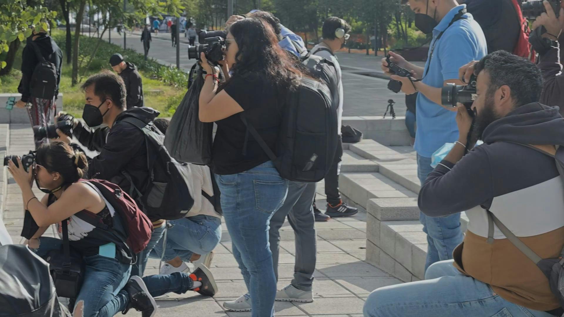 Crowd Photographing Model in Park Free Stock Video Footage, Royalty ...