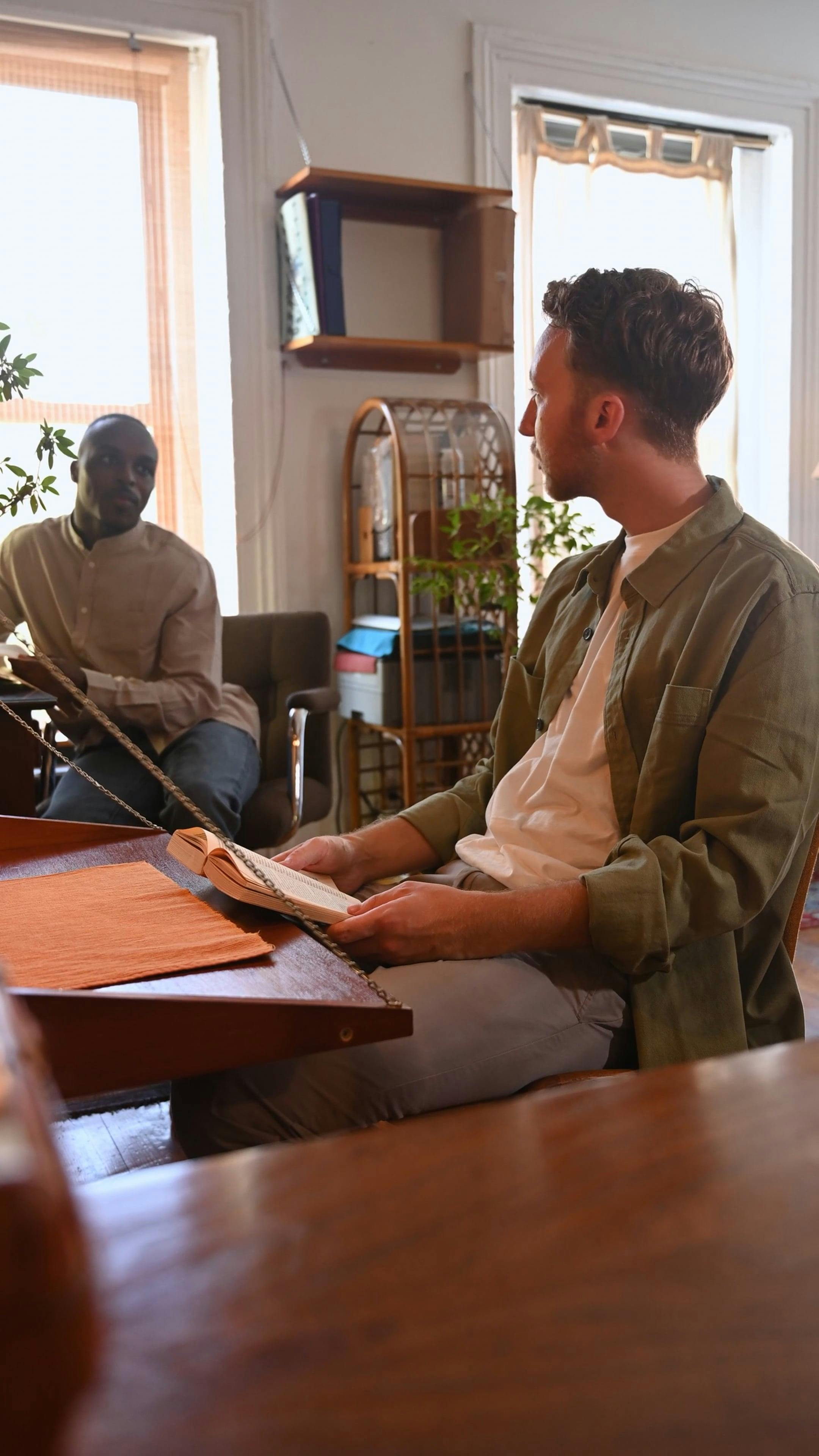 Two Young Men Reading Books at Home Free Stock Video Footage, Royalty ...
