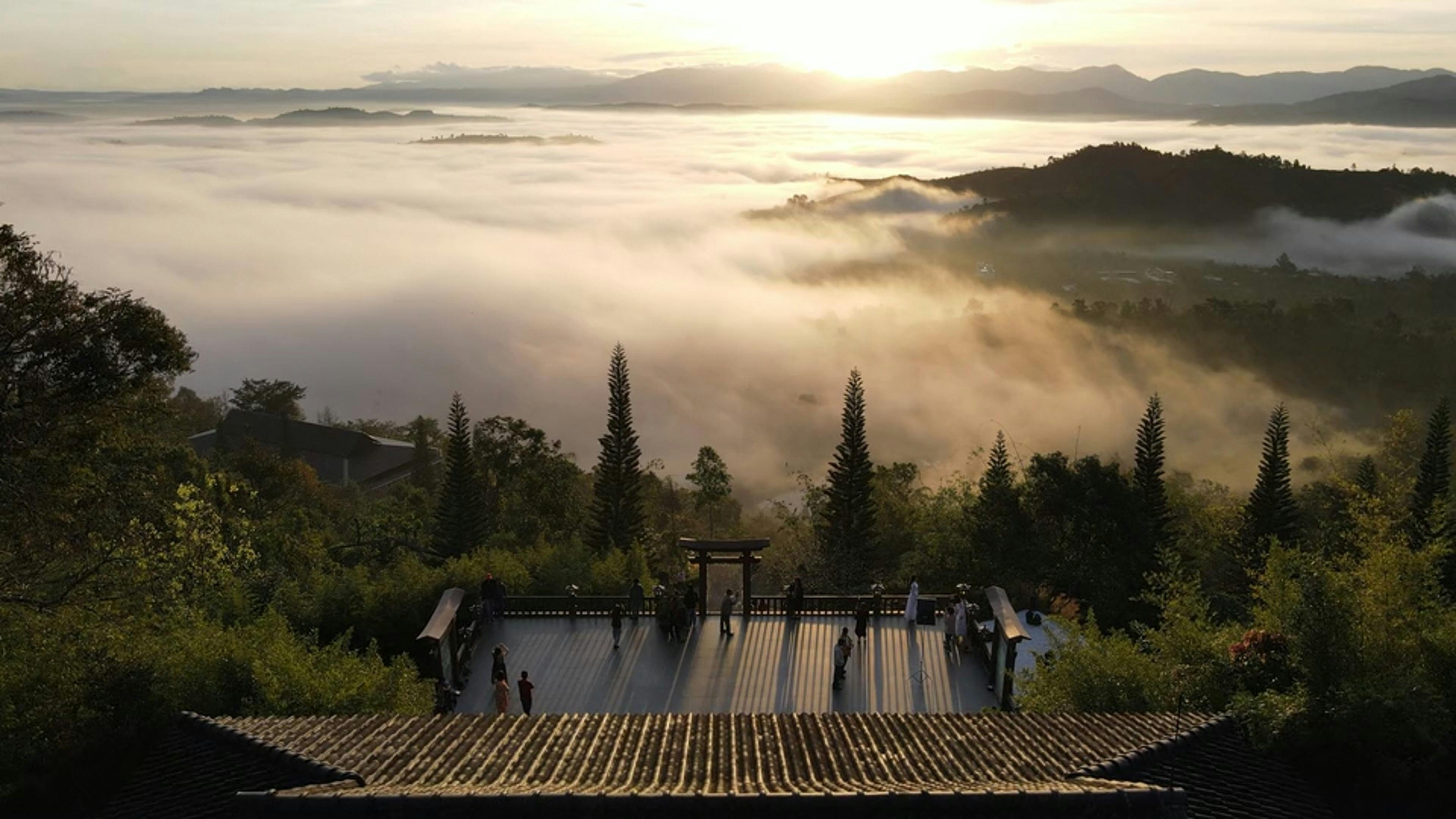 View from Temple on Forest and Clouds Free Stock Video Footage, Royalty ...