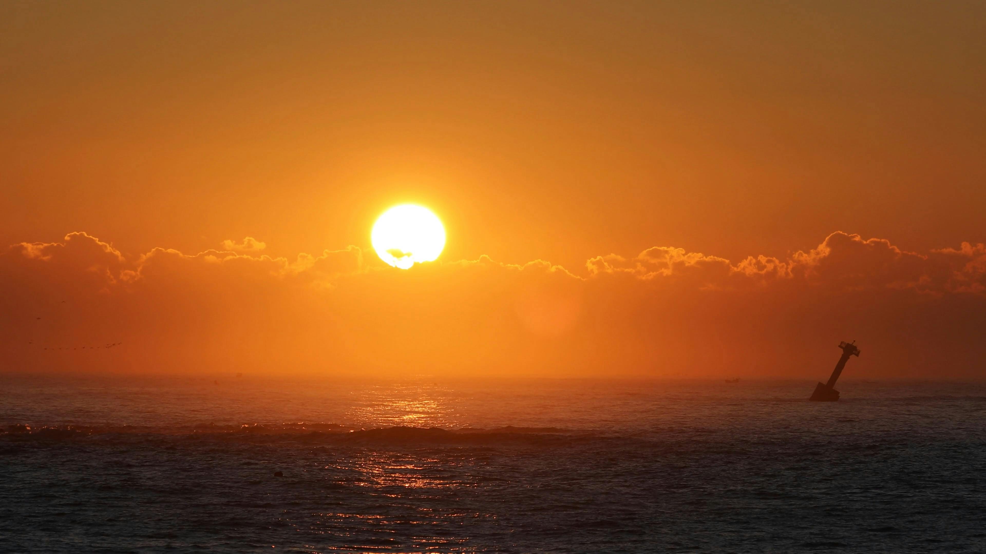 Sunset over Cloud over Sea Shore Free Stock Video Footage, Royalty-Free ...