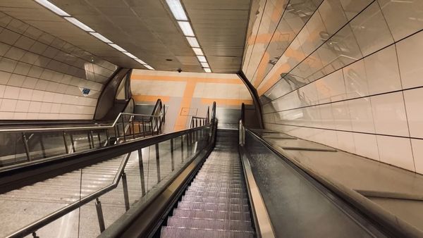 An escalator in a subway station with no people Free Stock Video ...
