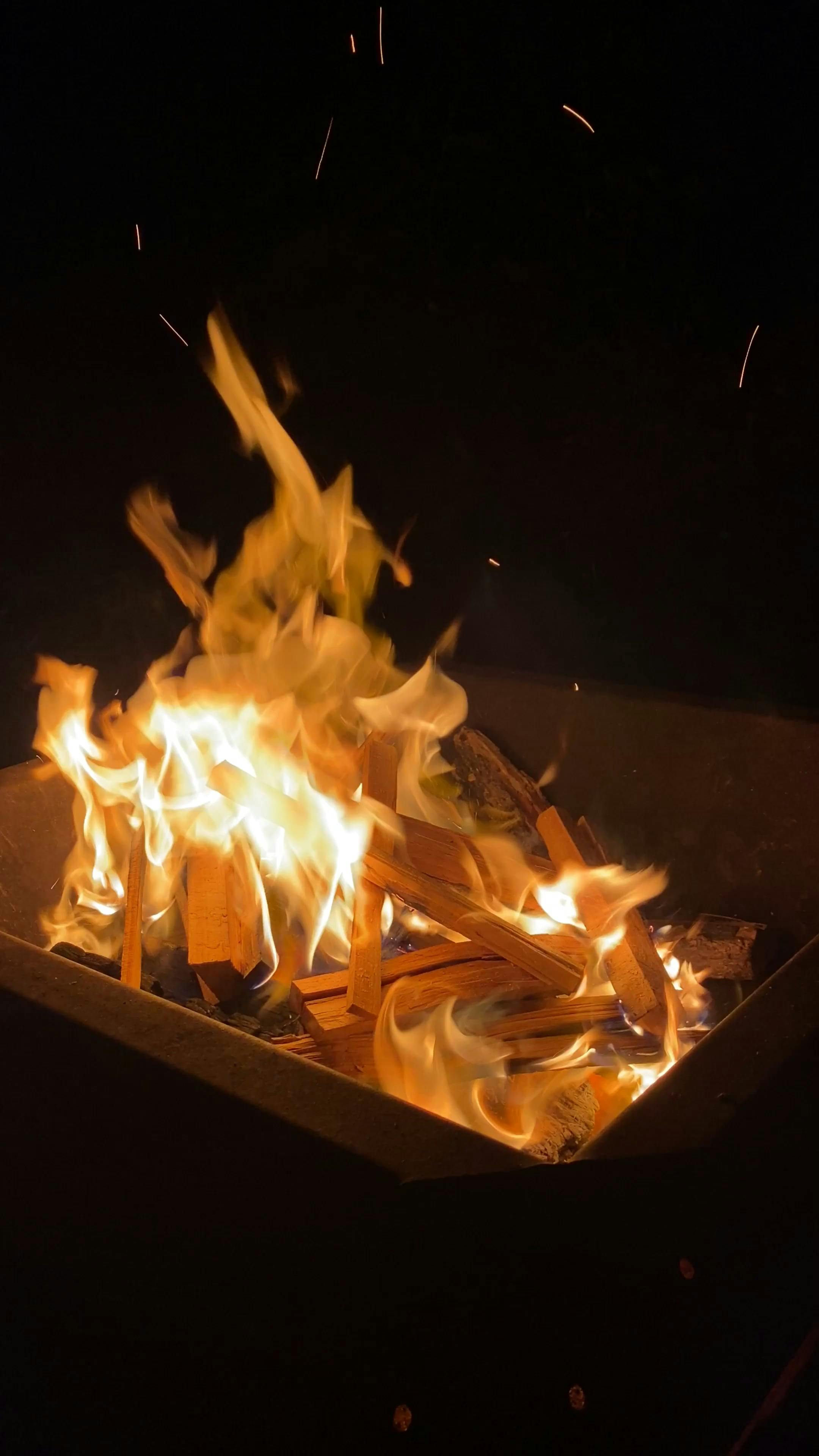 Wooden Sticks Burning in a Fire Pit Free Stock Video Footage, Royalty ...