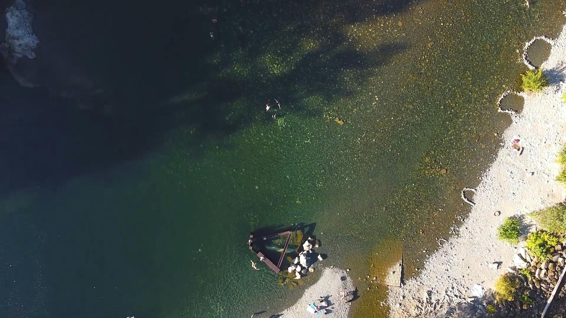 Drone Video of People Enjoying a Day at the River Free Stock Video ...