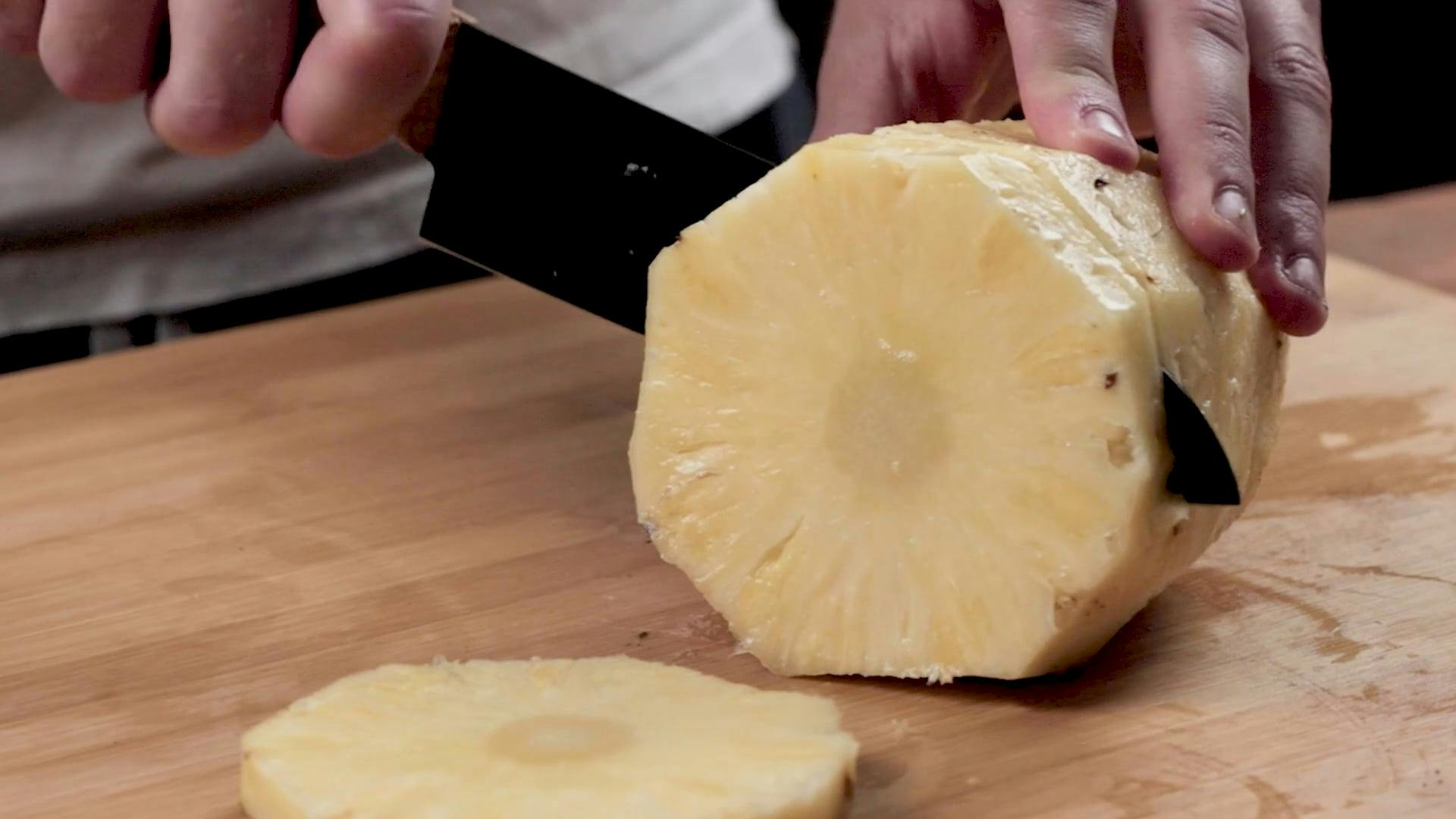 Close-up View of Cutting Pineapple Free Stock Video Footage, Royalty ...