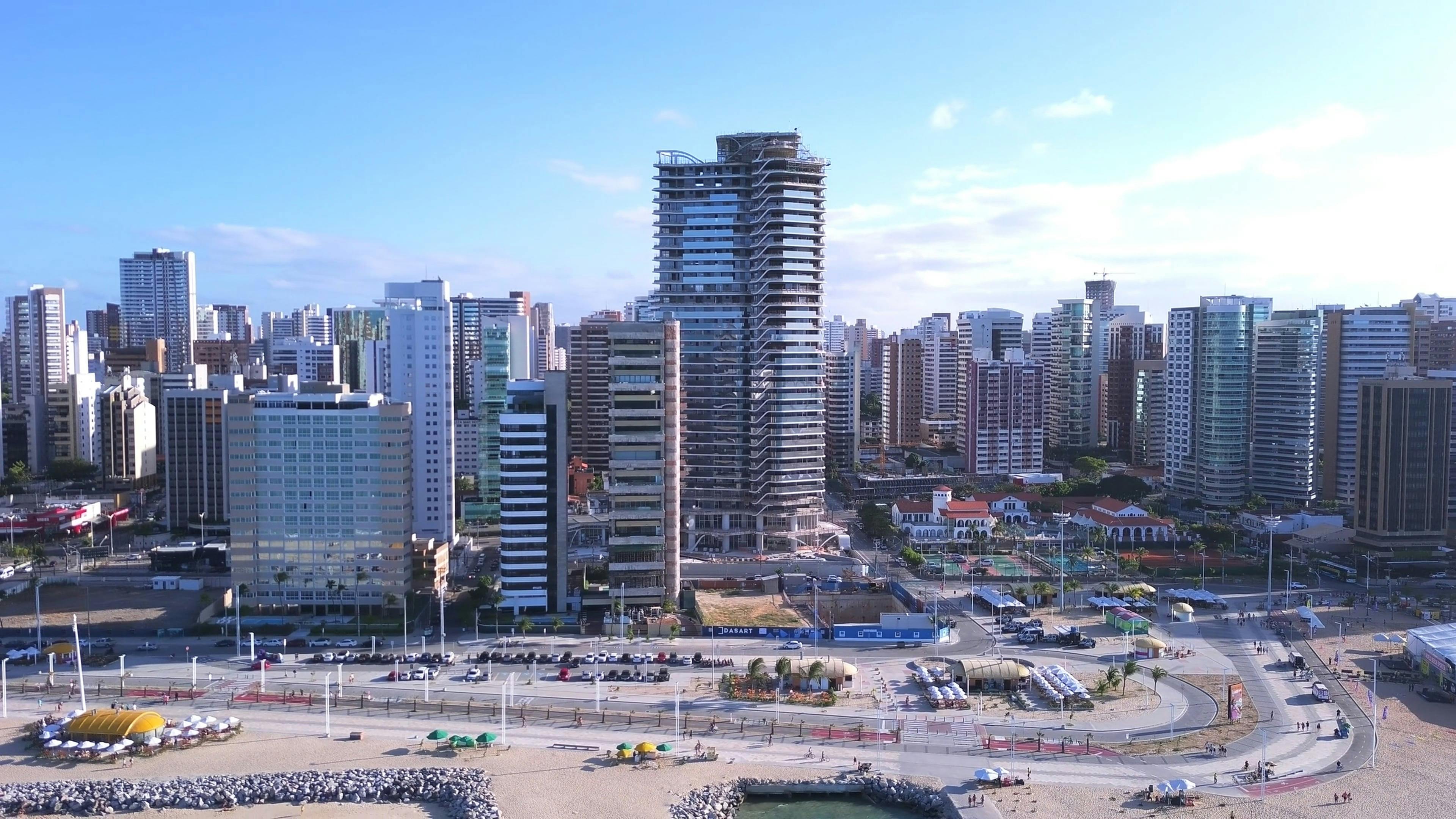 Drone Video of the Beach in Fortaleza City Free Stock Video Footage ...