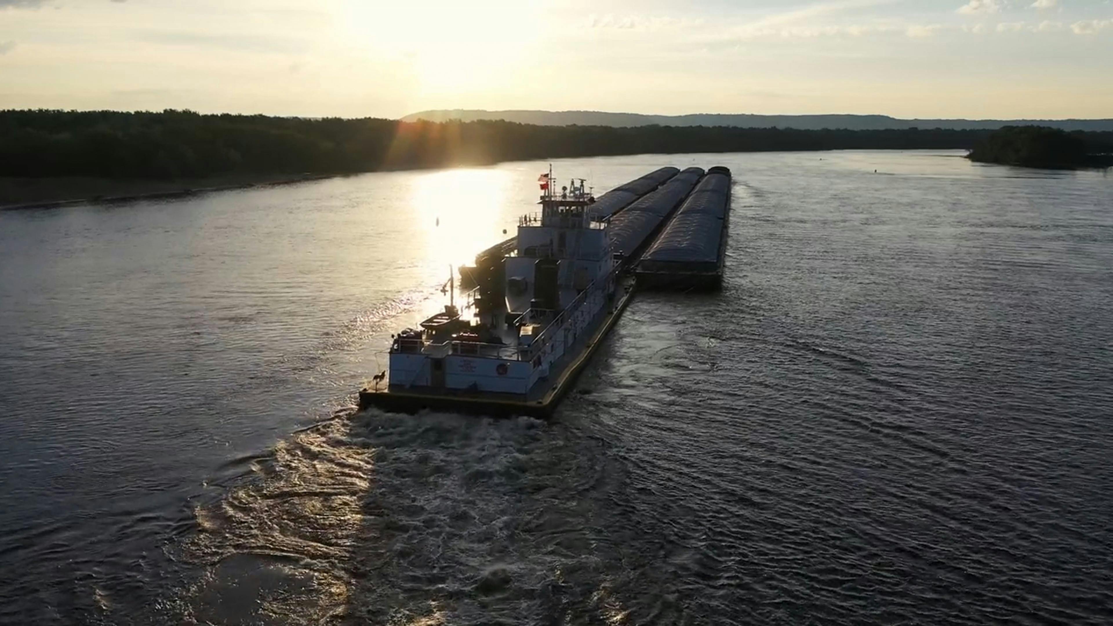 Barge on River in USA Free Stock Video Footage, Royalty-Free 4K & HD ...