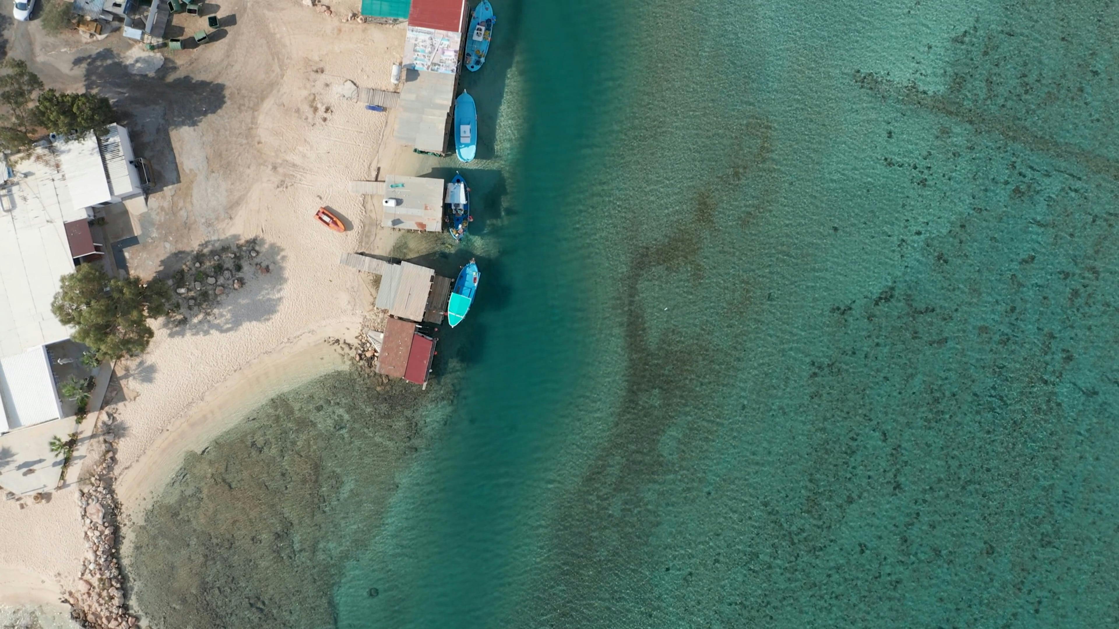 Top View Footage Of A Boat In The Middle Of The Sea Free Stock Video ...