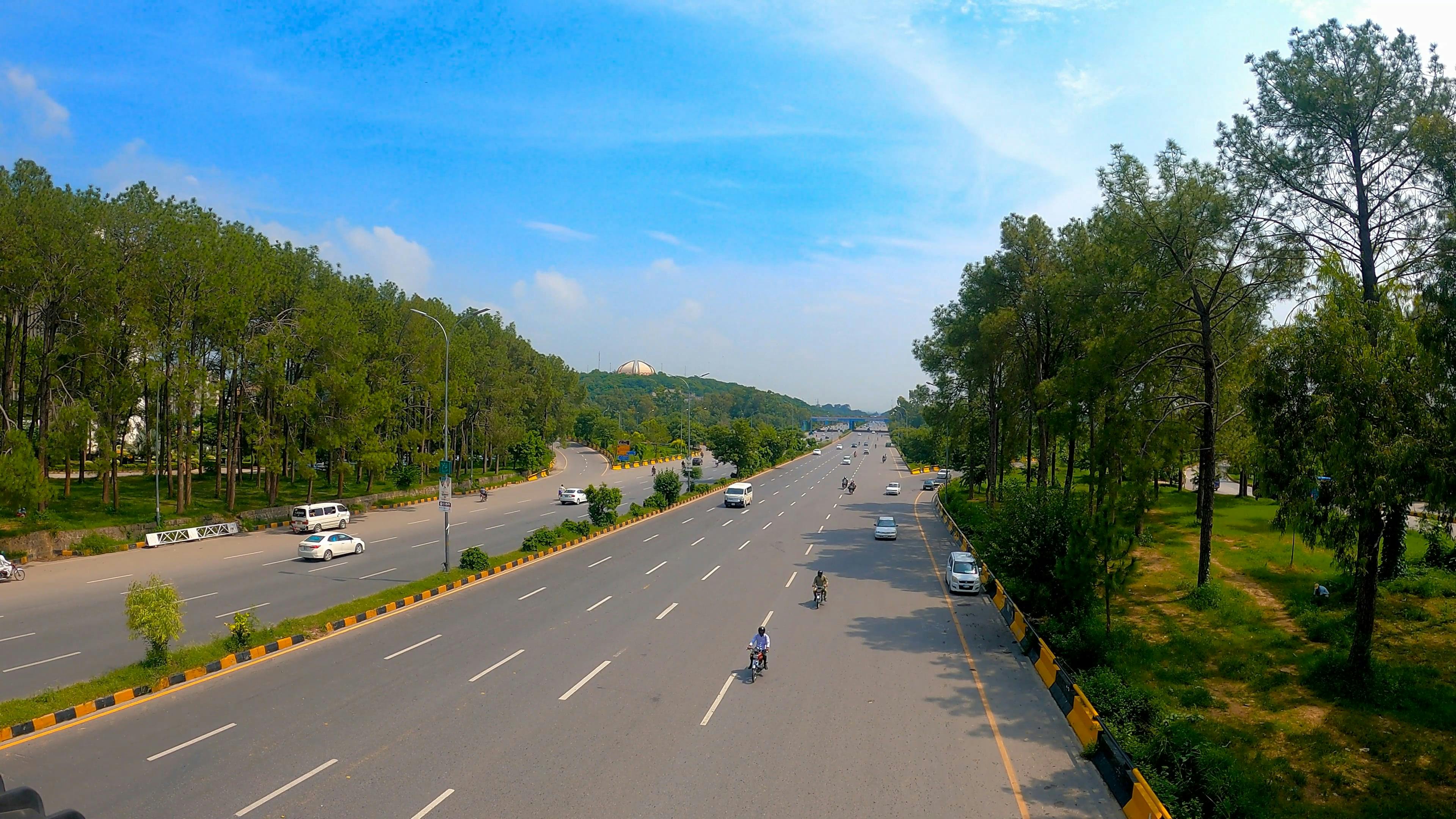 Traffic on a Divided Highway in the City of Islamabad, Pakistan Free ...