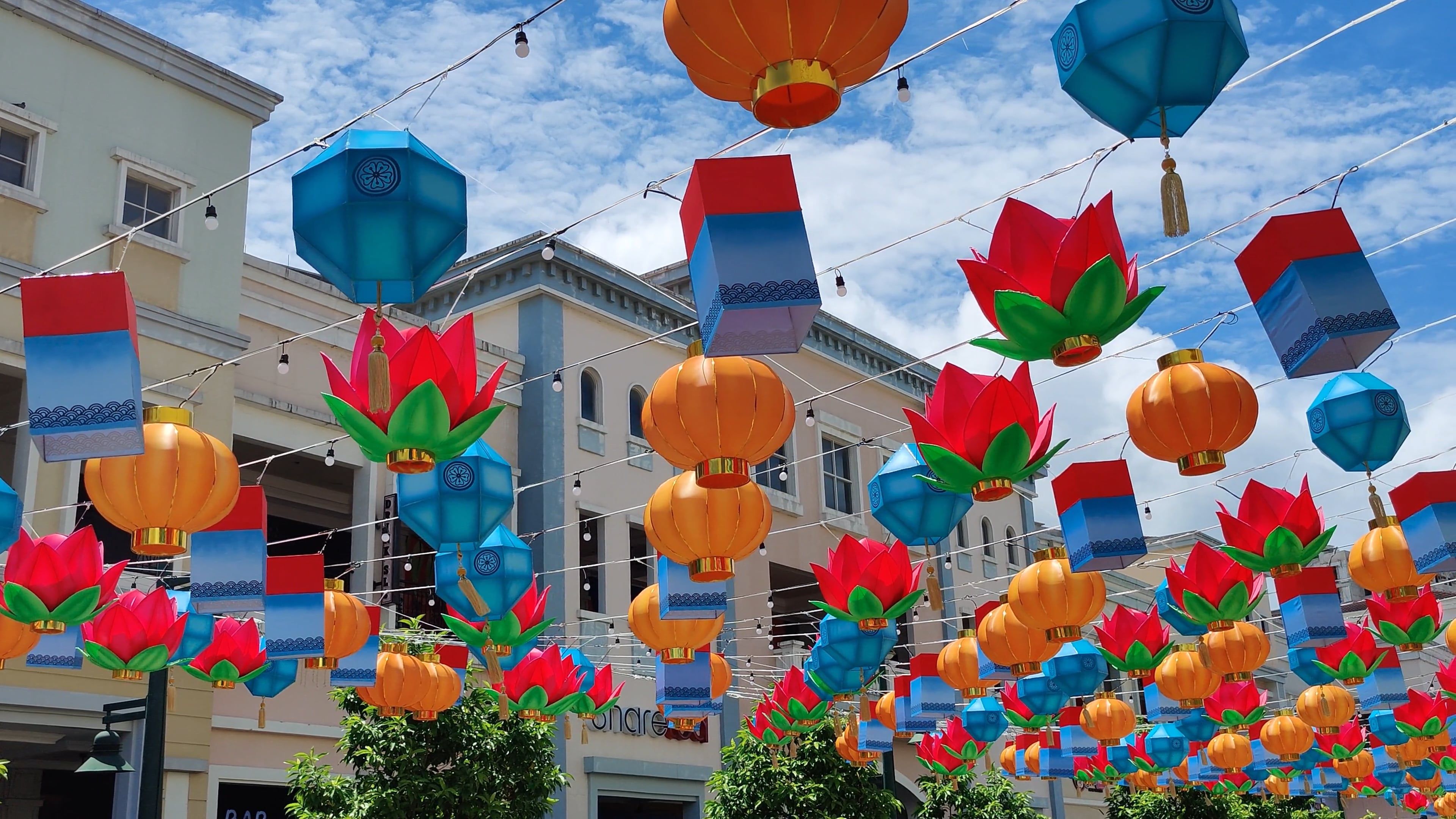 Lanterns Hanging over Street Free Stock Video Footage, Royalty-Free 4K ...