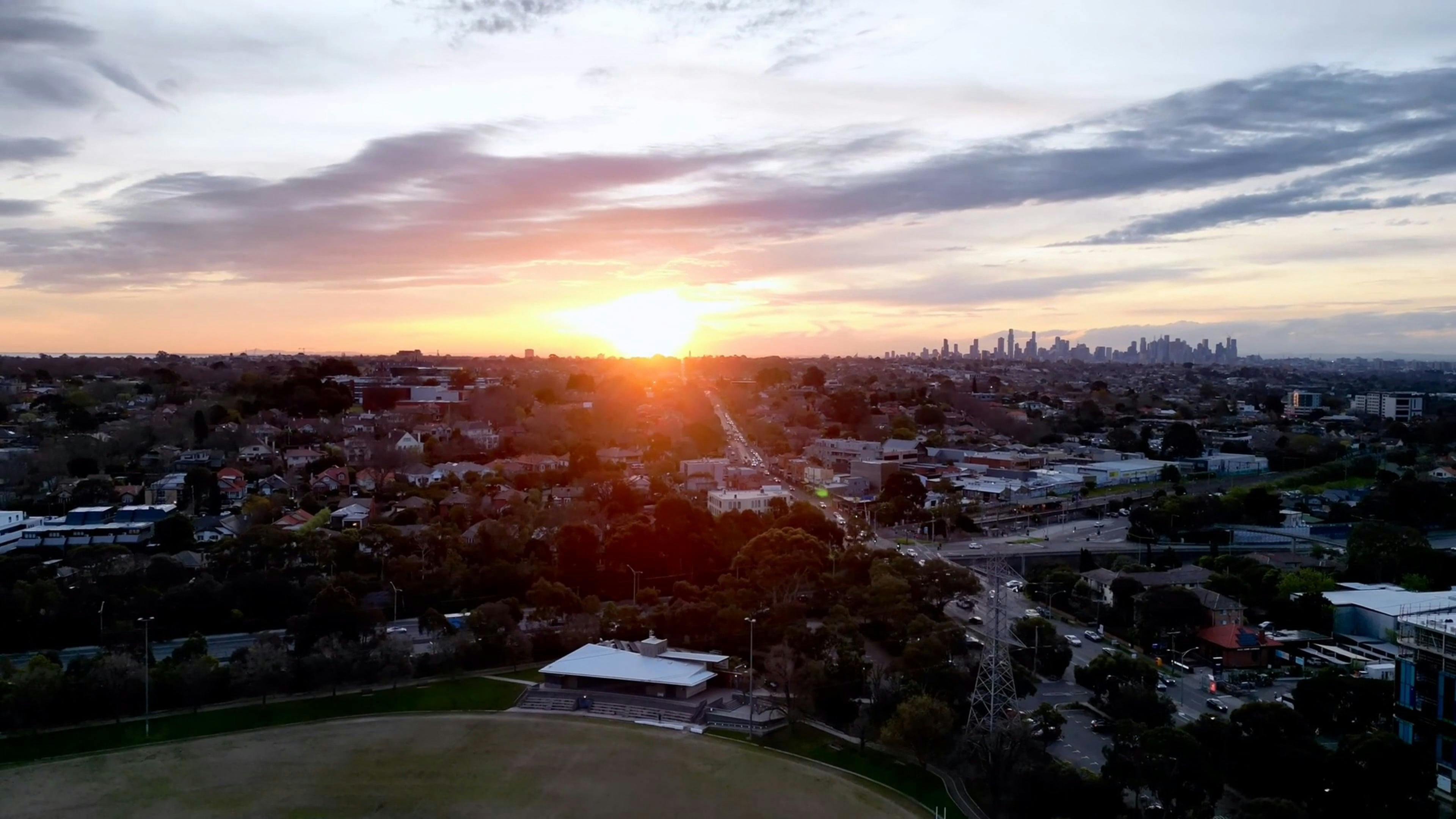 Sunset over Town on Sea Shore Free Stock Video Footage, Royalty-Free 4K ...
