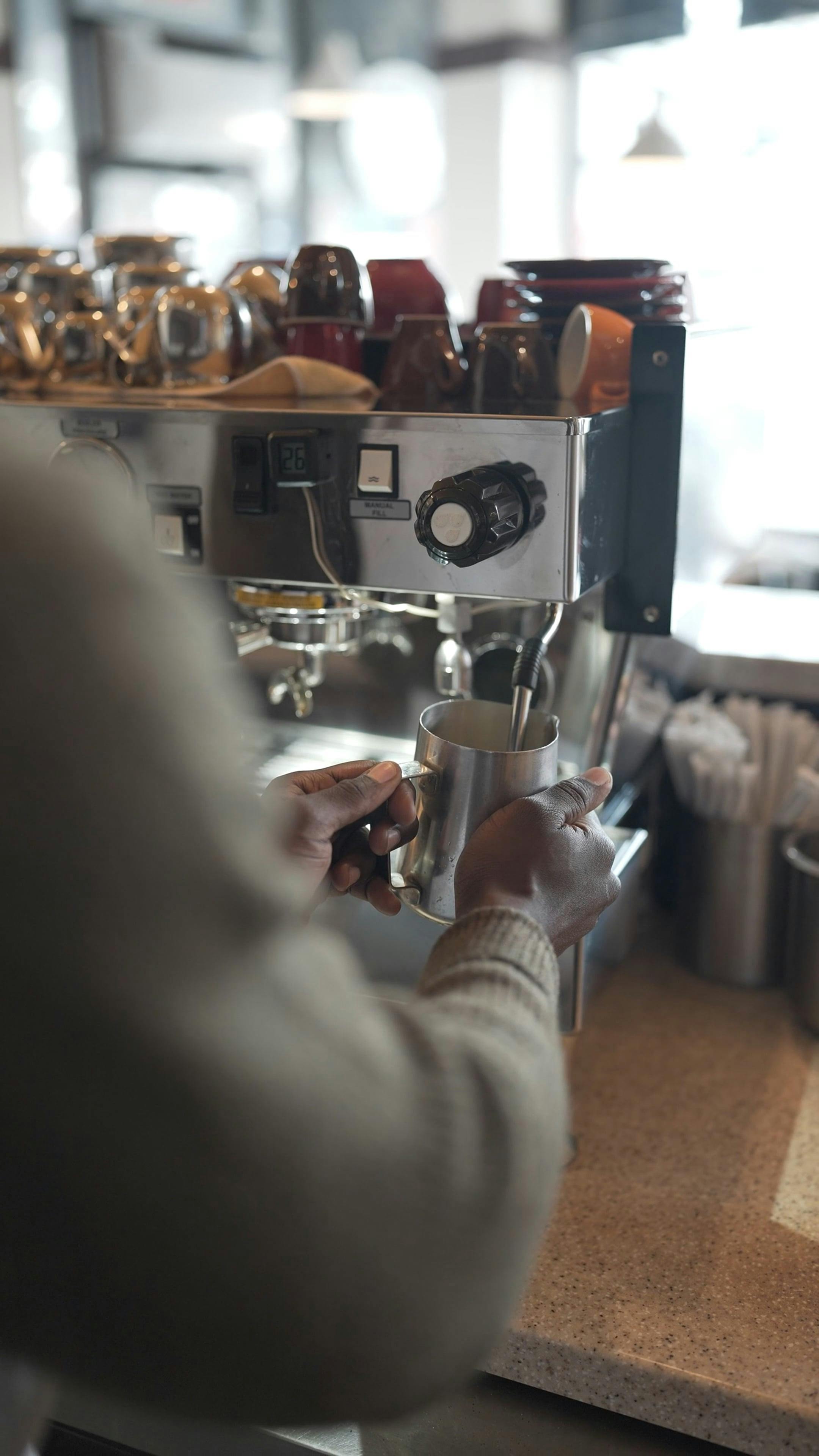 A Man Making Coffee using a Coffee Maker Free Stock Video Footage ...