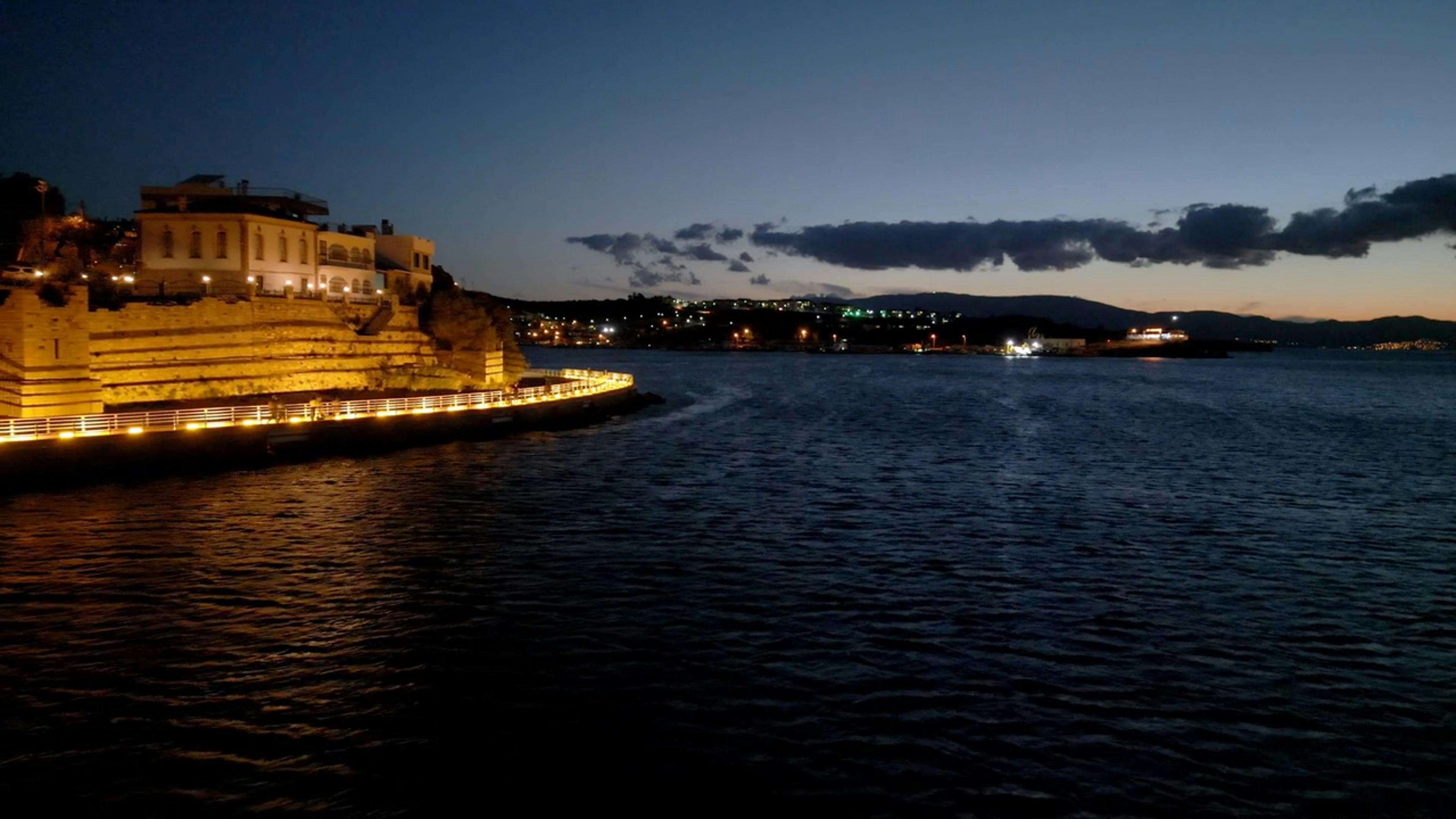 An Ancient Castle by the Sea under and Evening Sky Free Stock Video ...