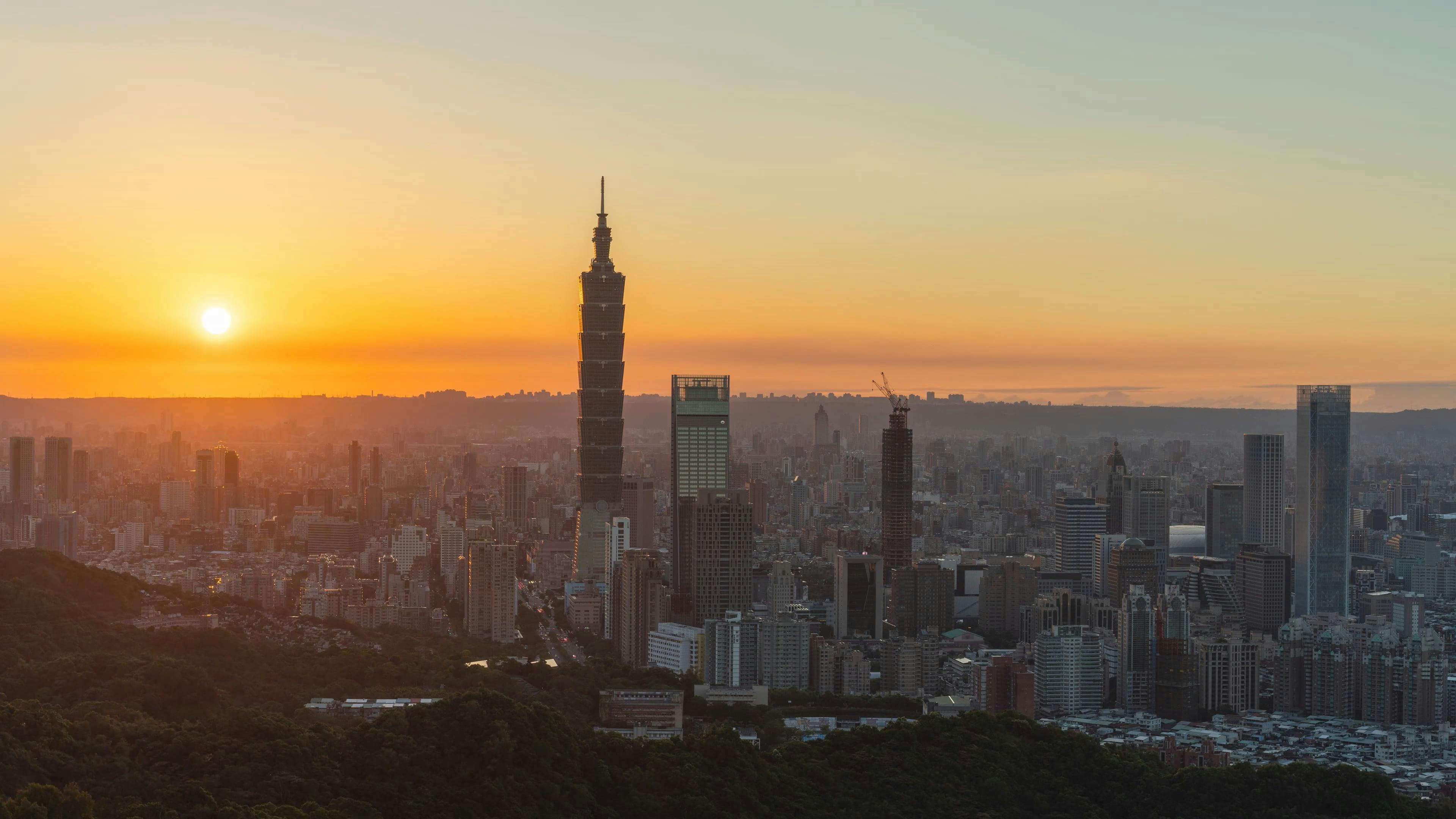 The city skyline of taipei at sunset Free Stock Video Footage, Royalty ...