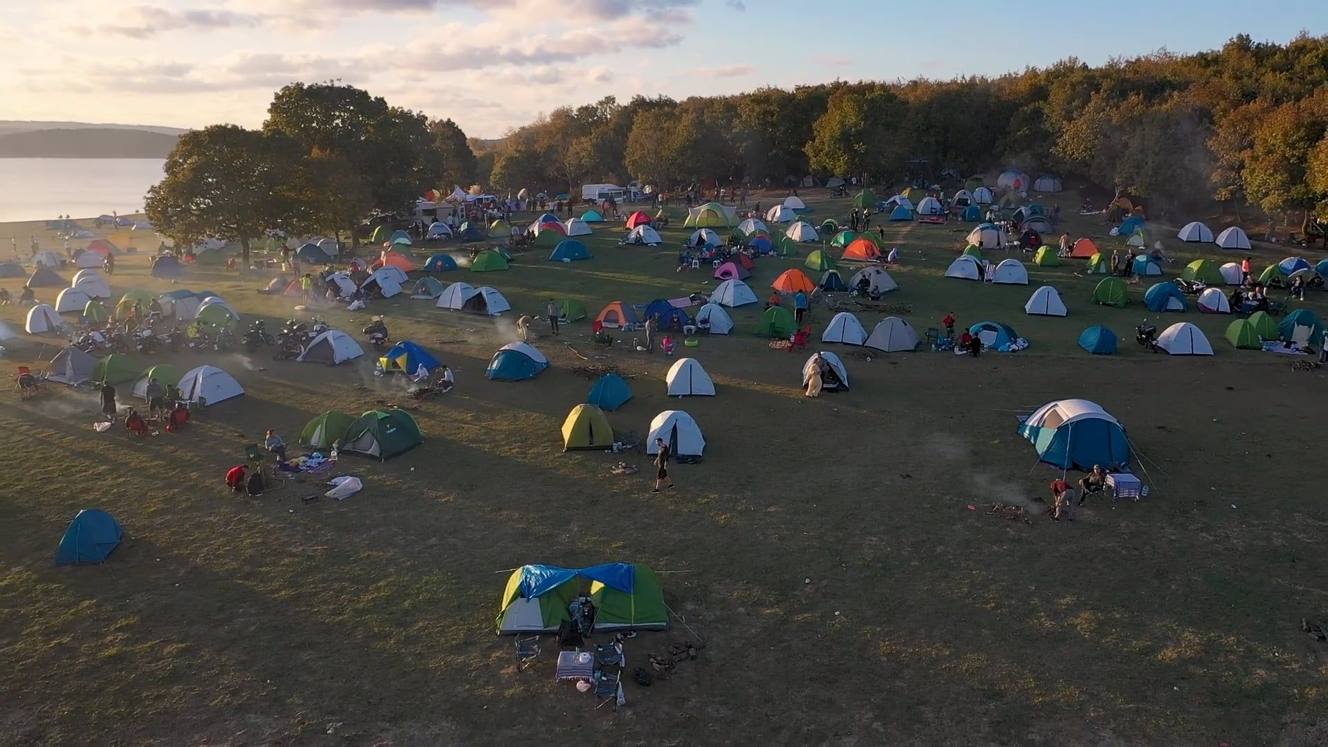 Drone Footage of a Crowded Camping Ground Free Stock Video Footage ...