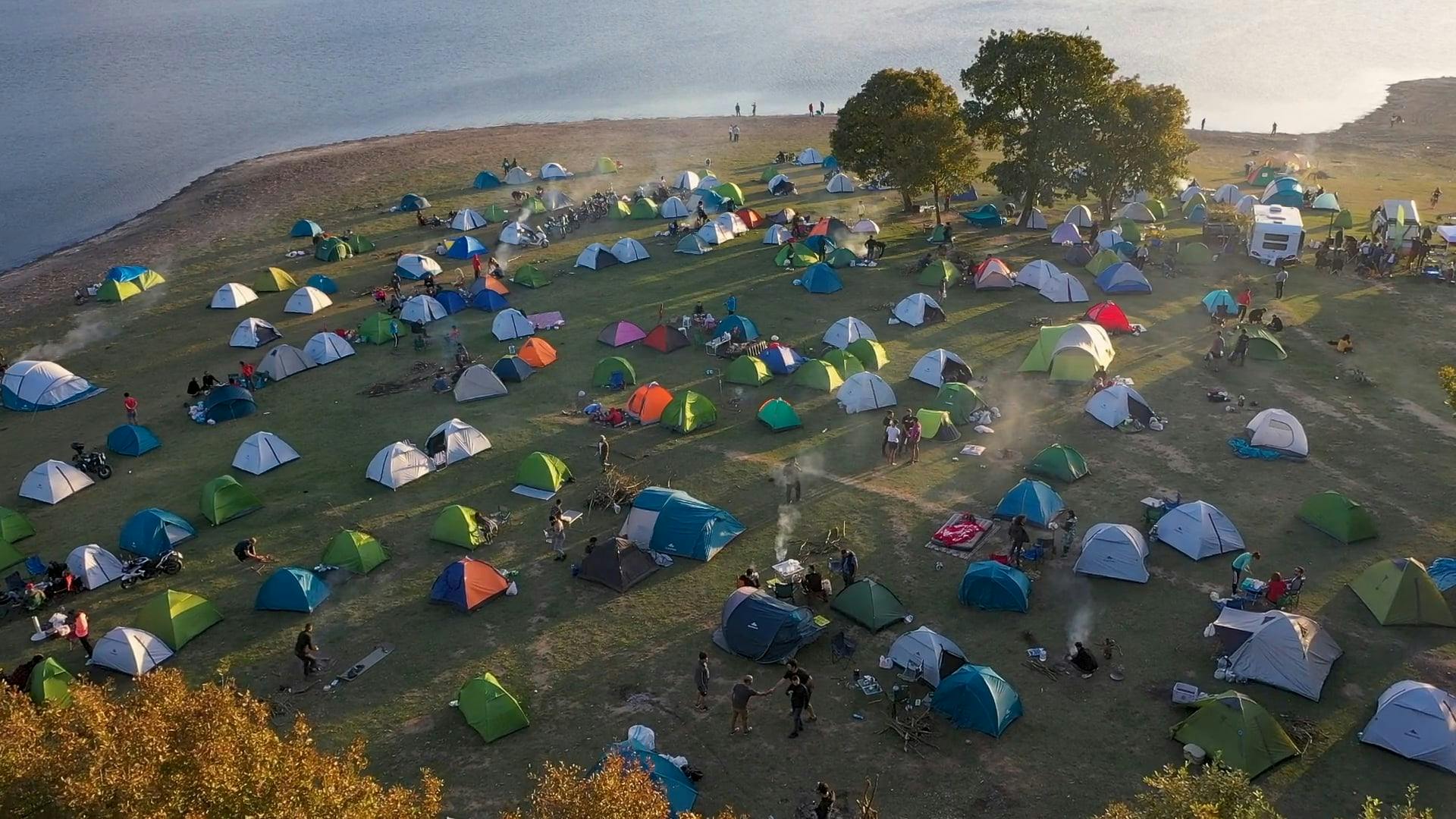 Drone Footage of a Crowded Camping Ground Free Stock Video Footage ...