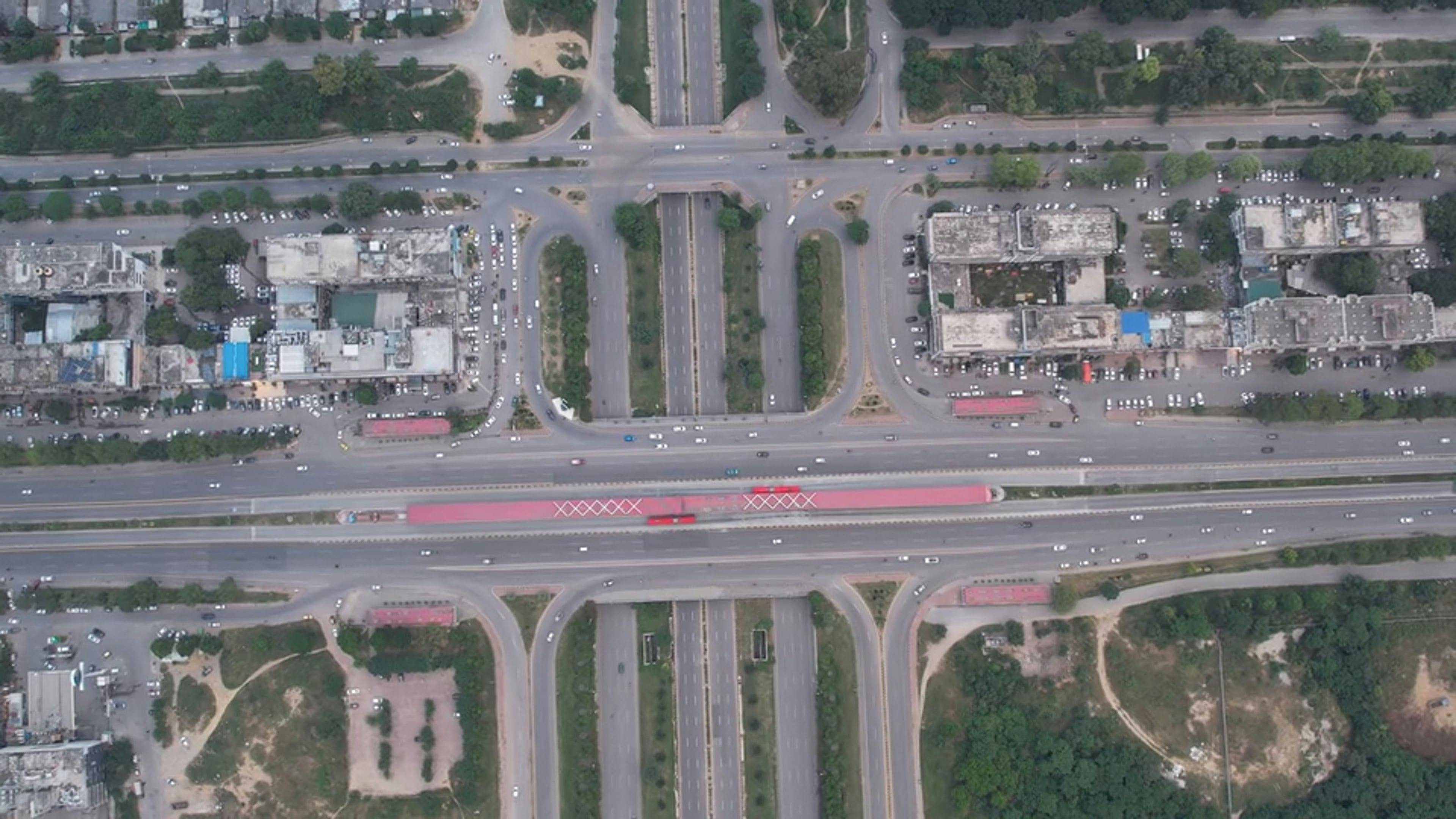 Aerial View of Traffic in the City of Islamabad, Pakistan Free Stock ...
