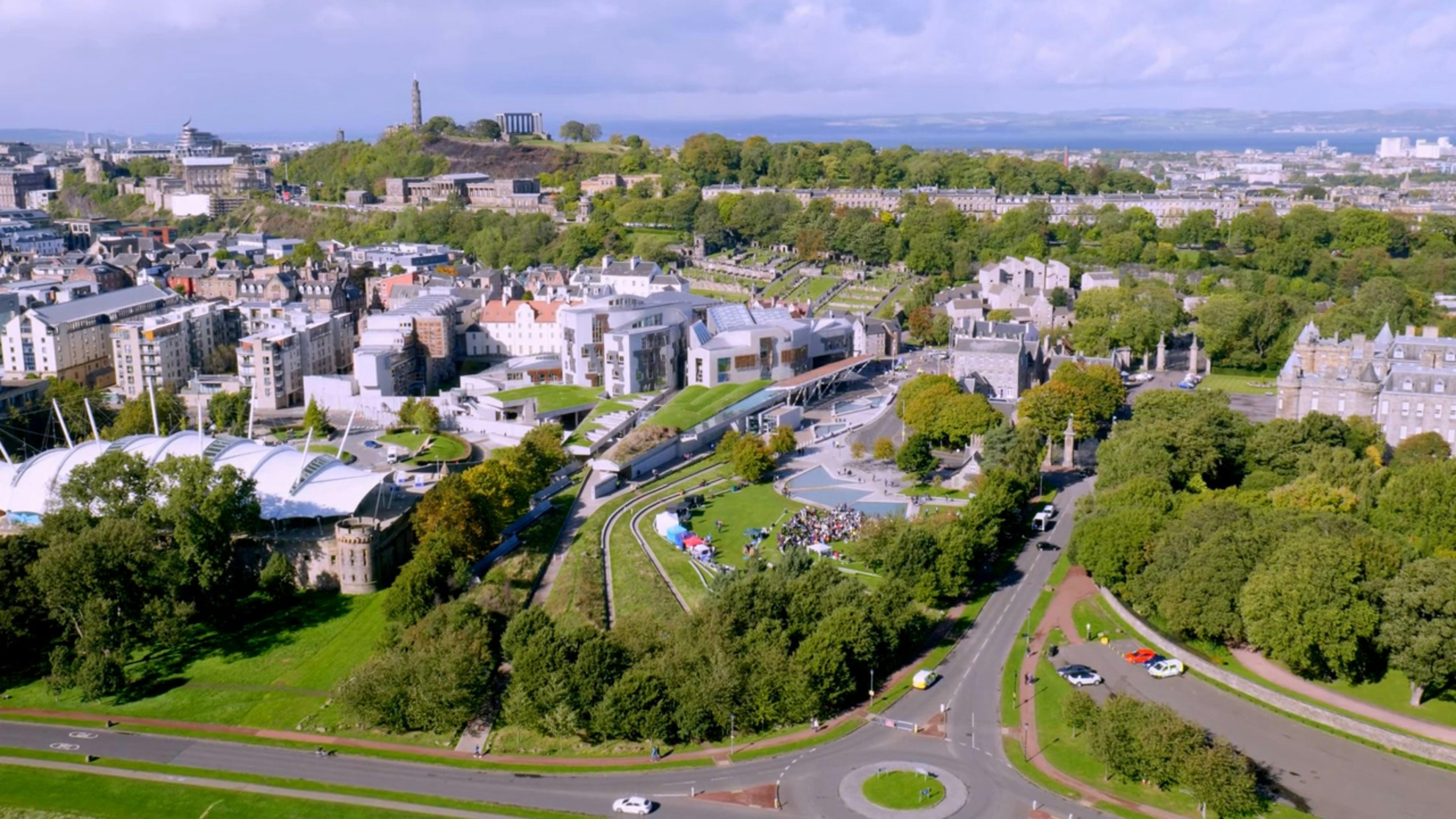 Edinburgh, Scotland in Birds Eye View Free Stock Video Footage, Royalty ...