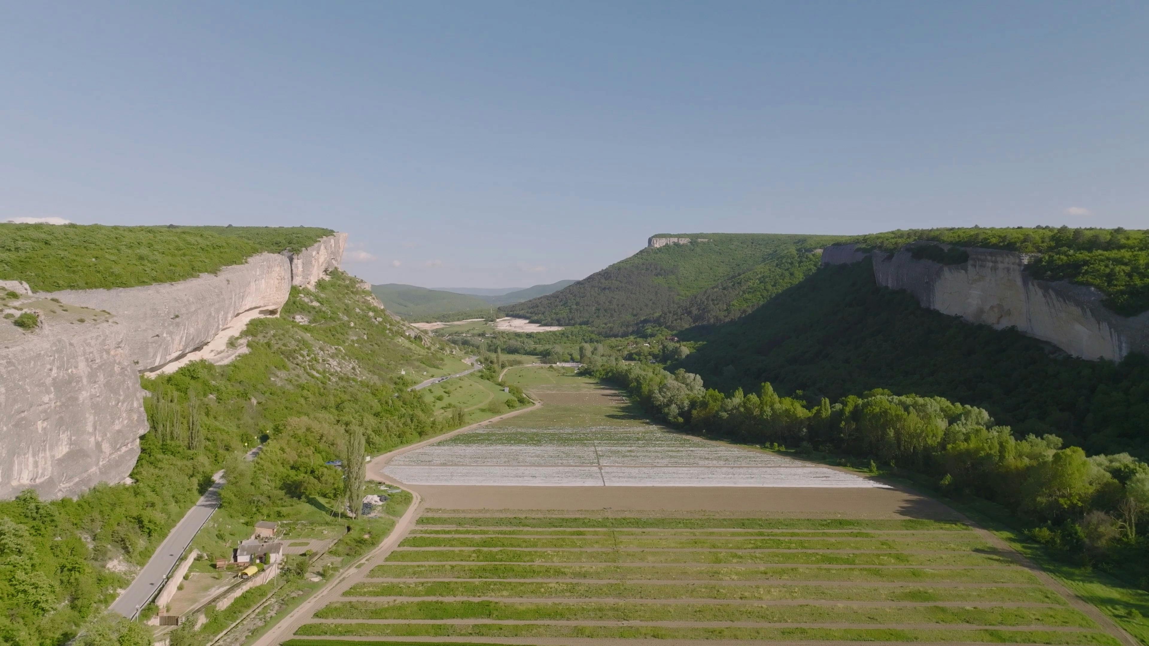 Clear Sky over Valley and Rocks Free Stock Video Footage, Royalty-Free ...