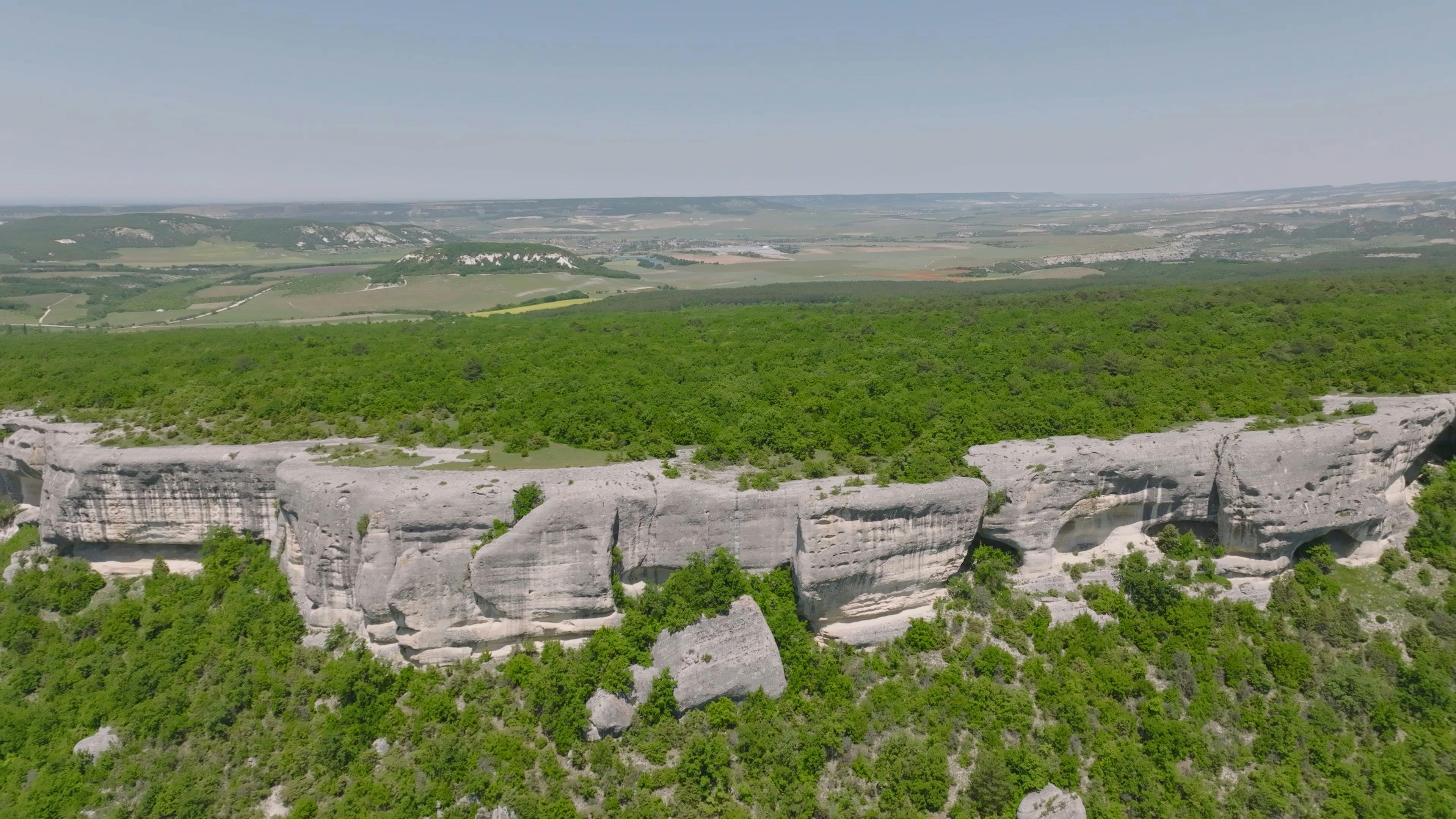 Rock Formations and Woods in Birds Eye View Free Stock Video Footage ...