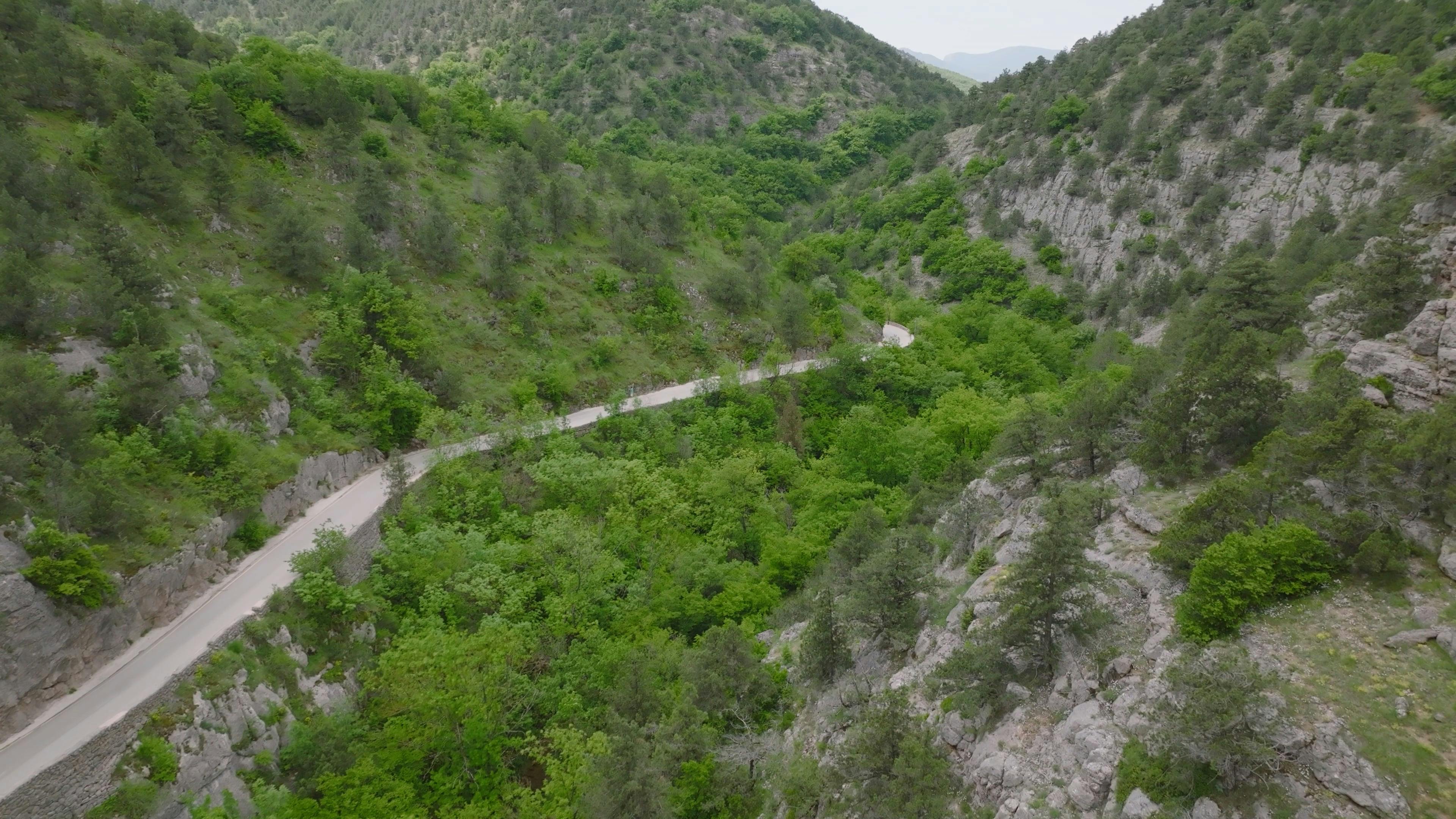 Road in Valley with Forest Free Stock Video Footage, Royalty-Free 4K ...