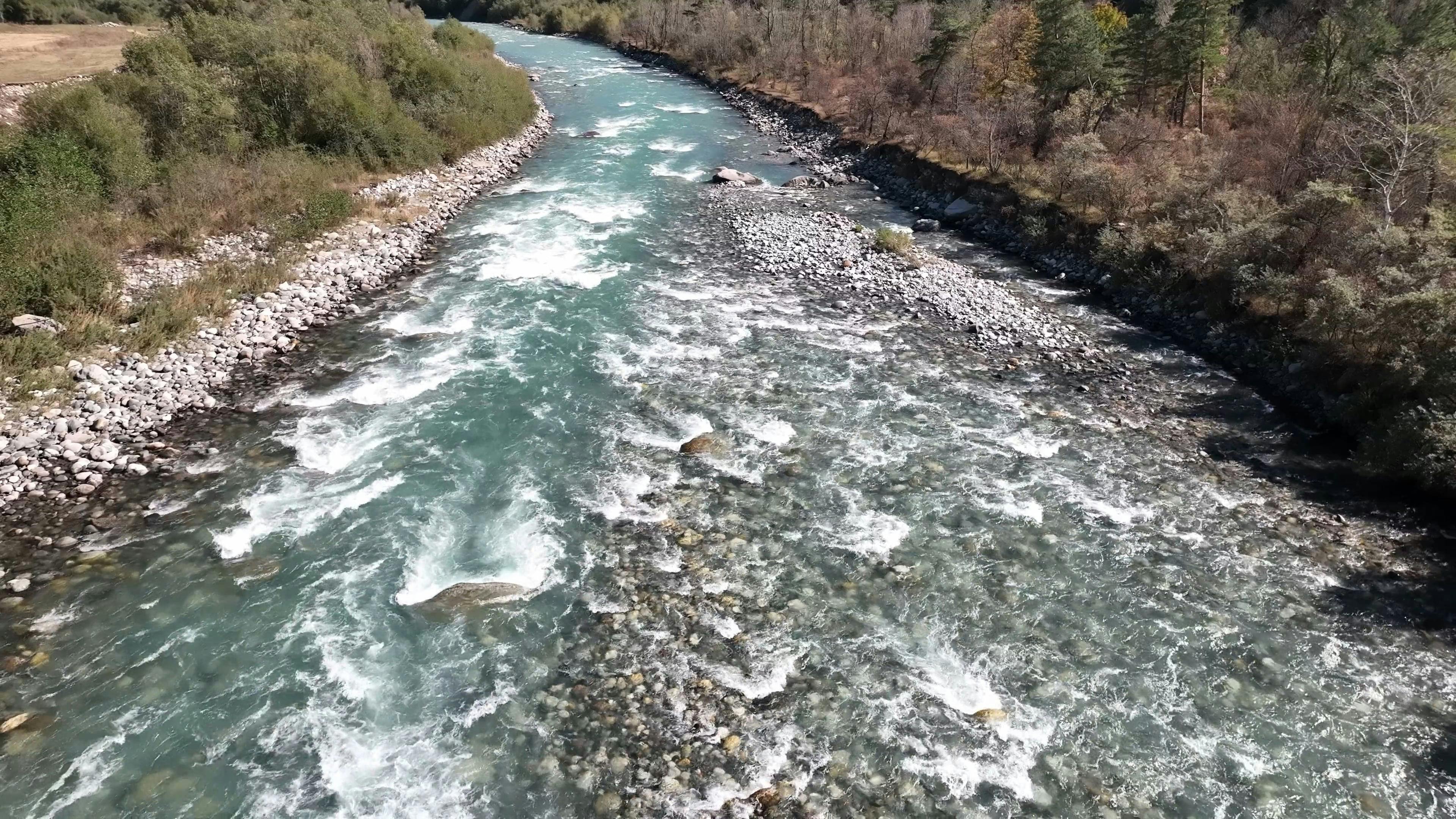 Drone View of a Flowing River Free Stock Video Footage, Royalty-Free 4K ...