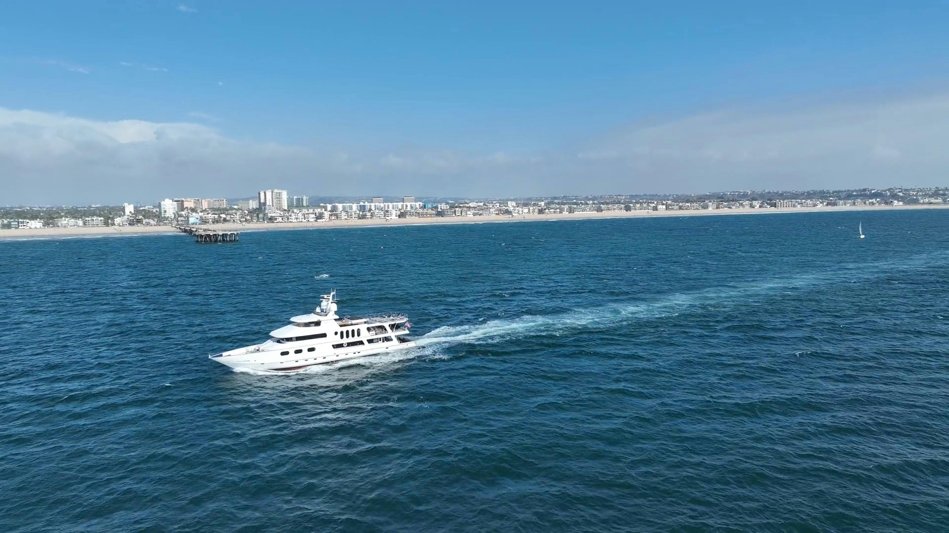 Top View Footage Of A Boat In The Middle Of The Sea Free Stock Video ...