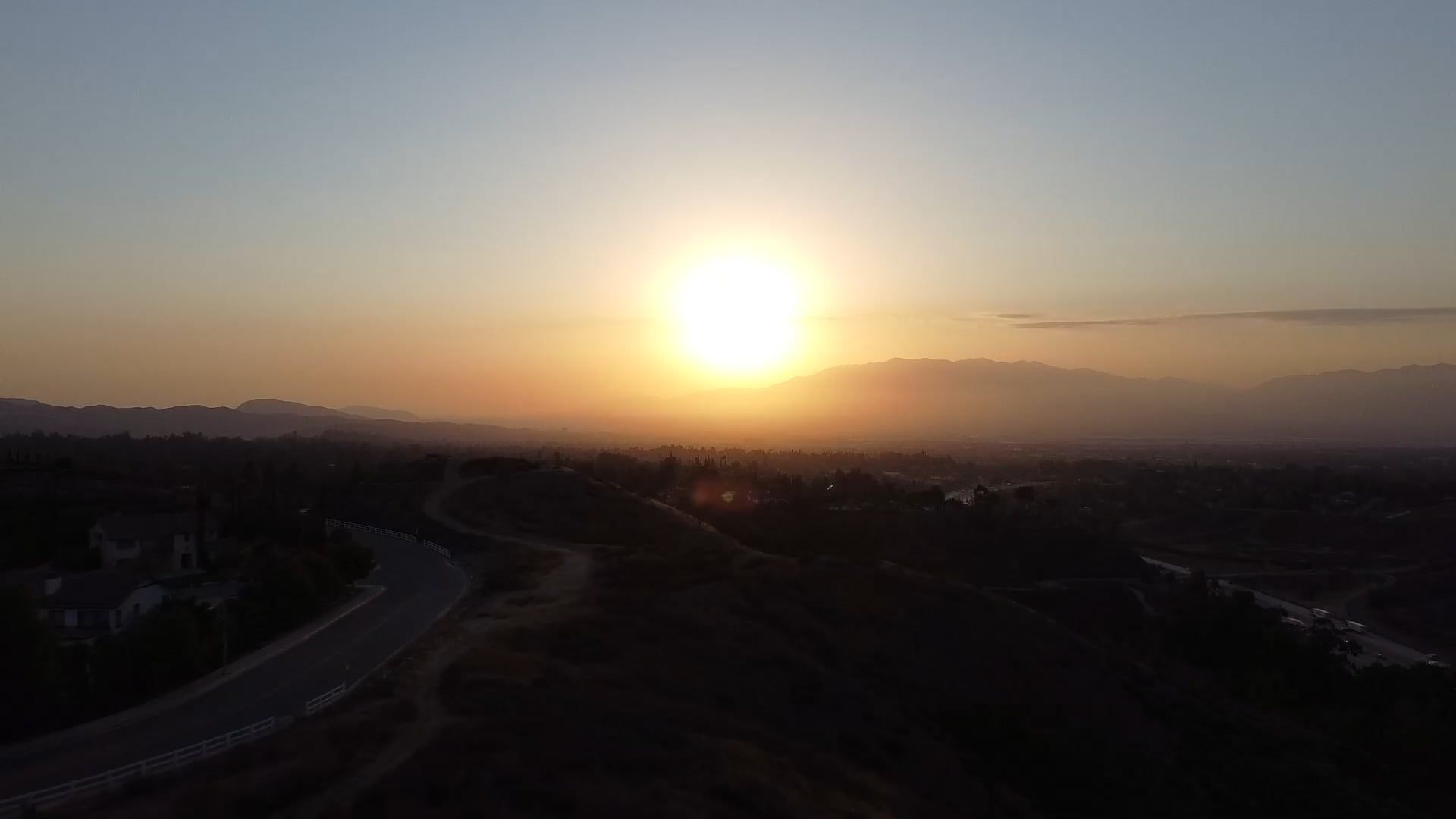 Drone Footage of a Sunset at Panorama Point in Redlands, California ...