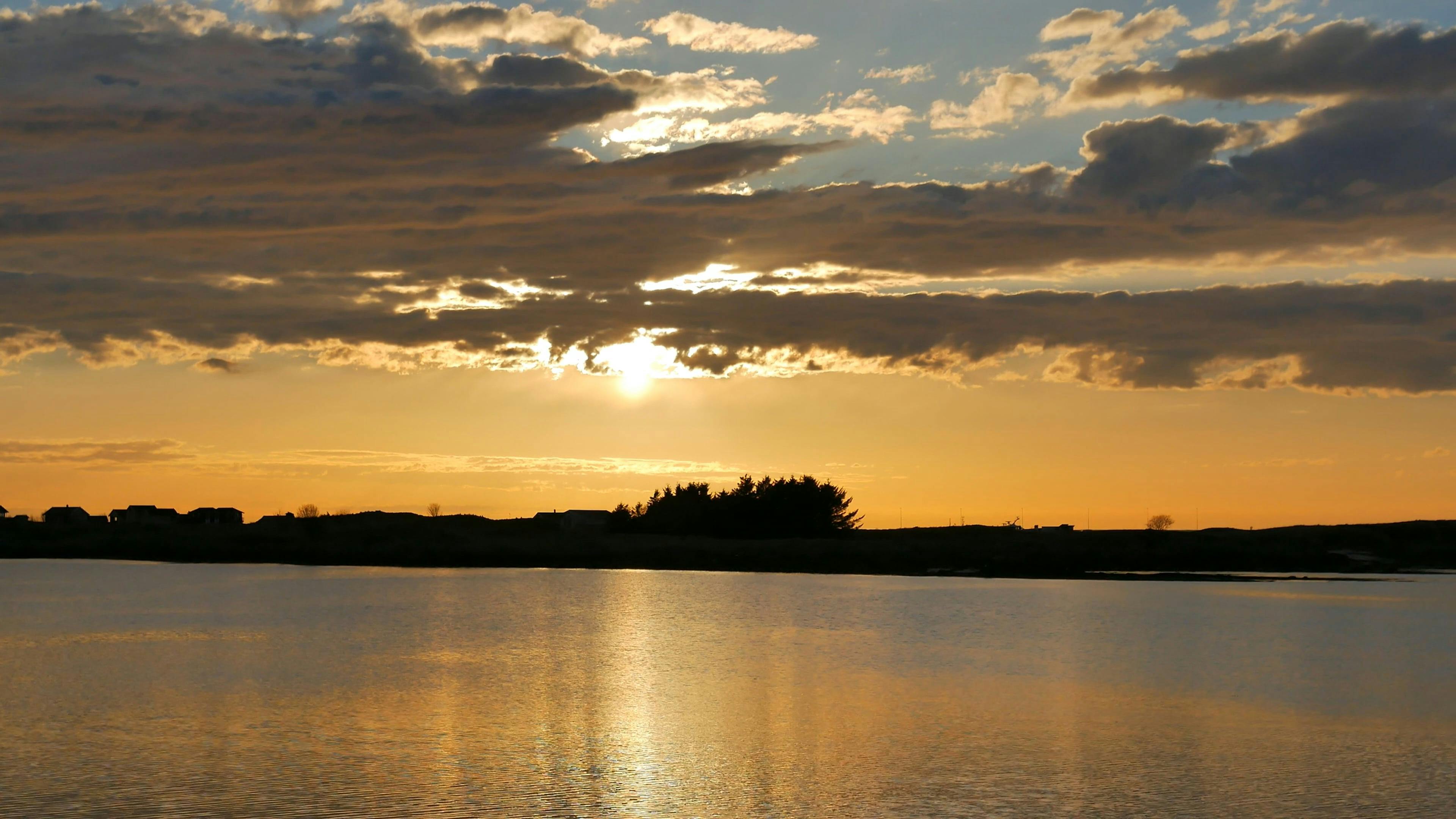 Sun Behind the Clouds Under Body of Water Free Stock Video Footage ...
