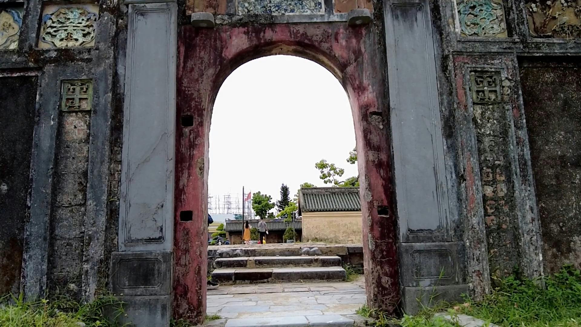 Woman Walking Behind a Ruined Archway Free Stock Video Footage, Royalty ...