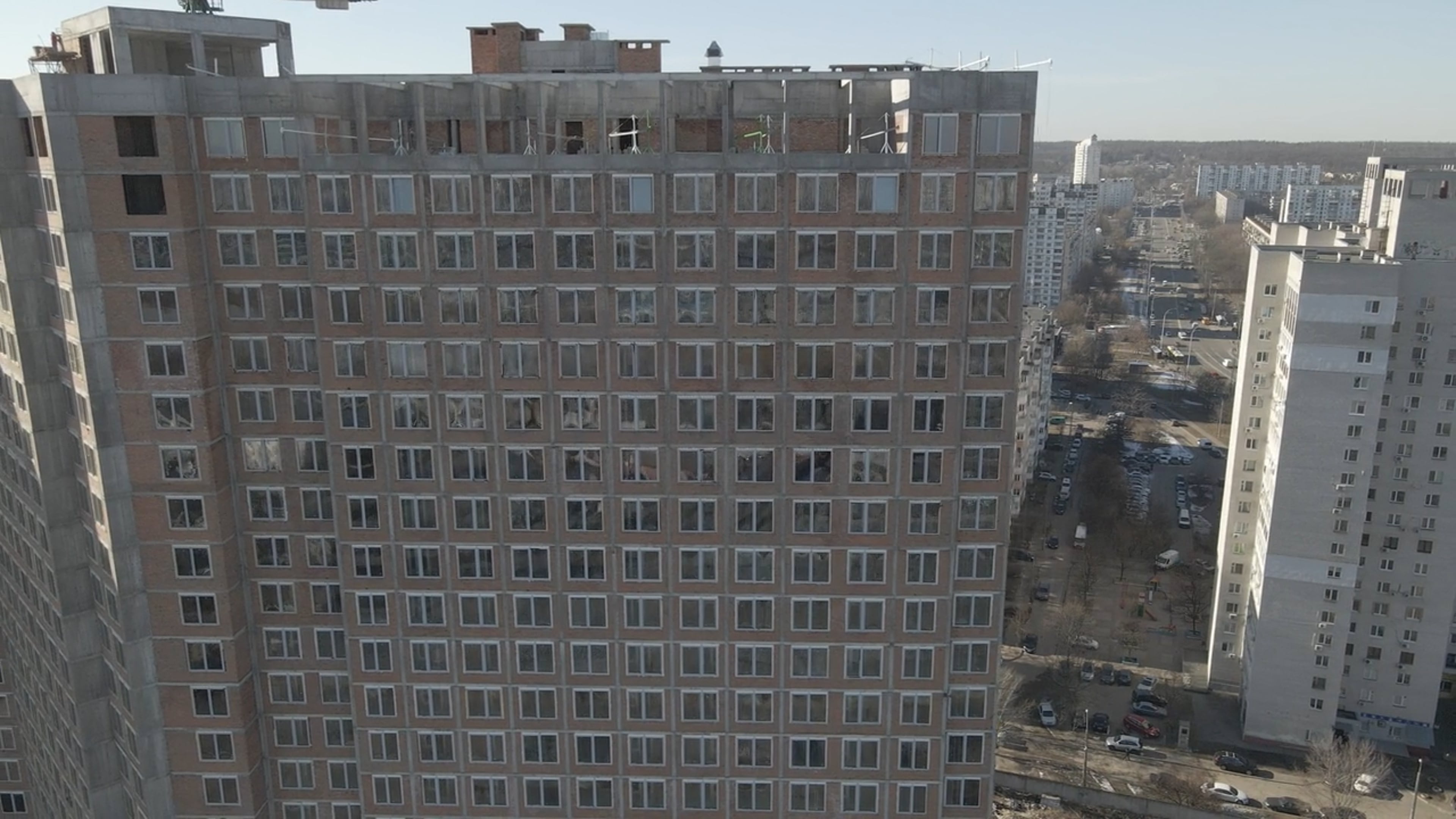 Drone Footage of Constructing a Building Free Stock Video Footage ...