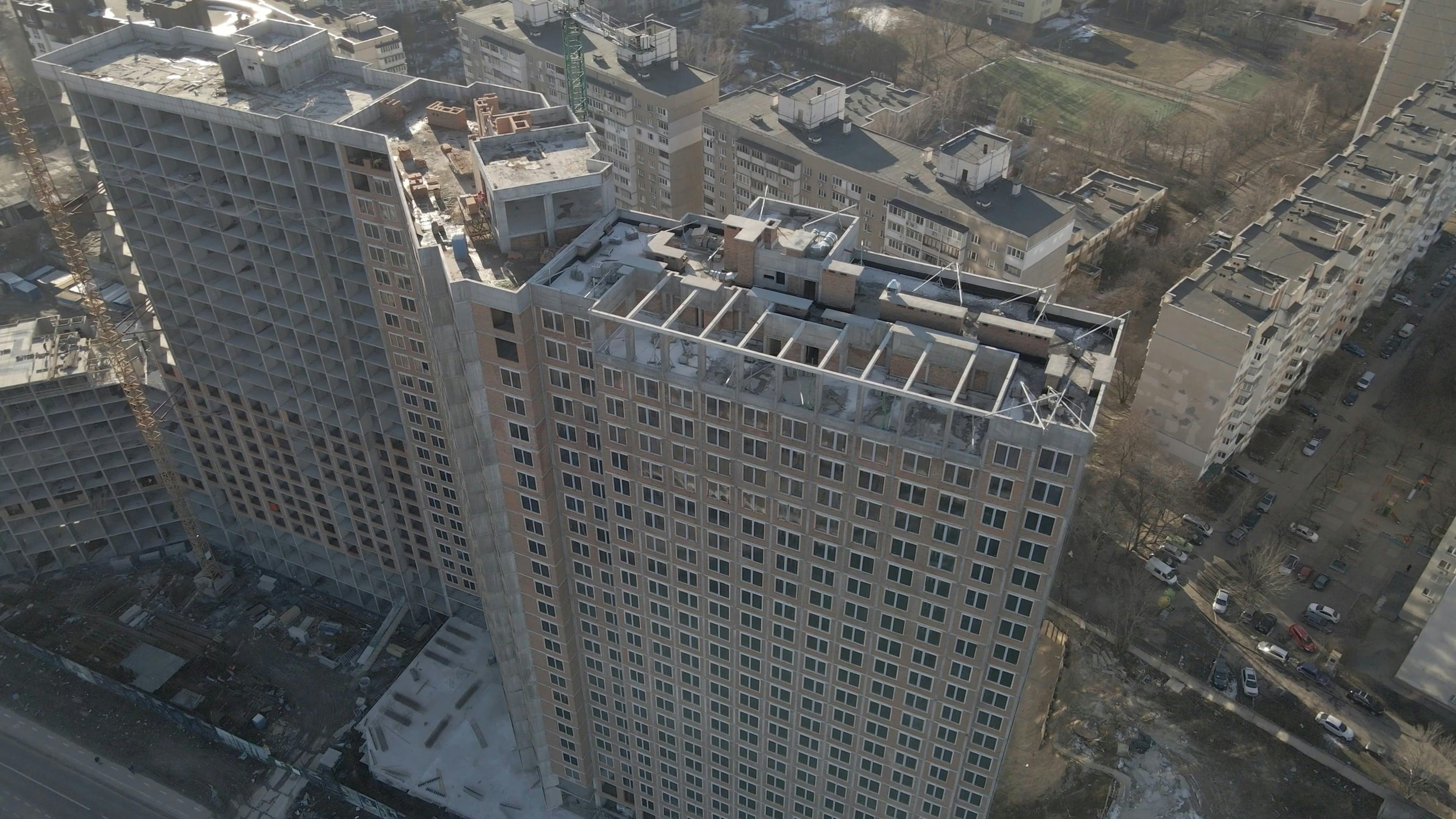Drone Footage of a Building Construction Free Stock Video Footage ...