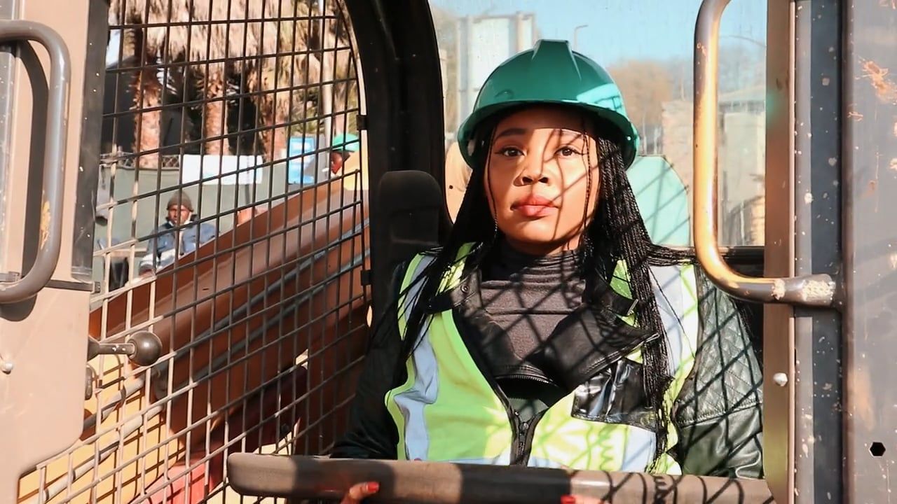 A Construction Worker Getting off a Compact Loader Free Stock Video ...