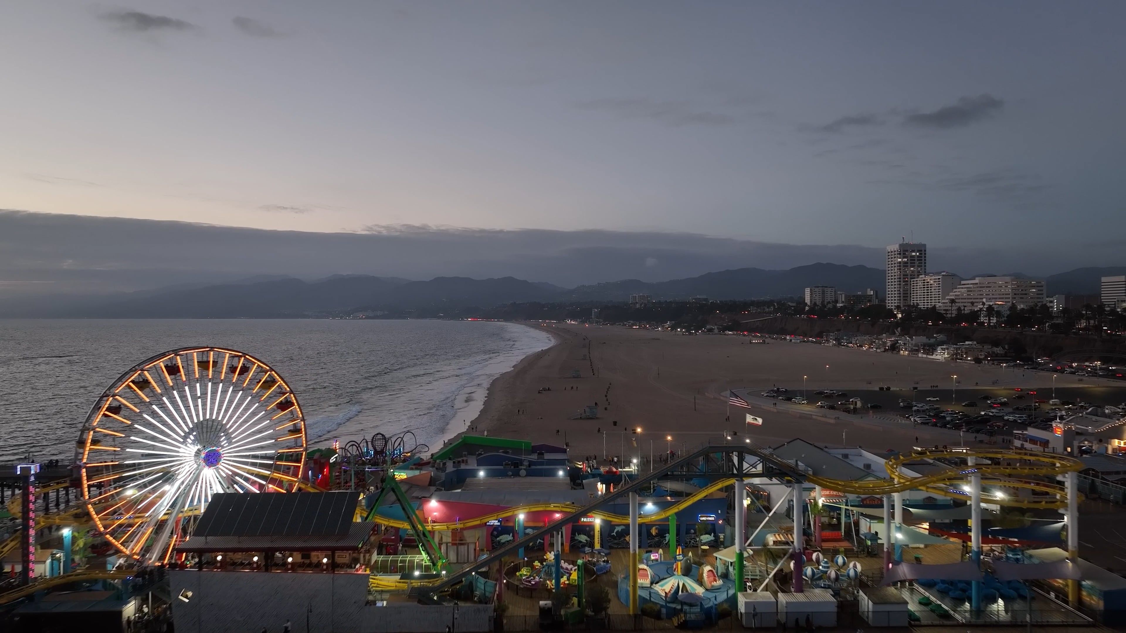 Ferris Wheel in Amusement Park on Beach Free Stock Video Footage ...