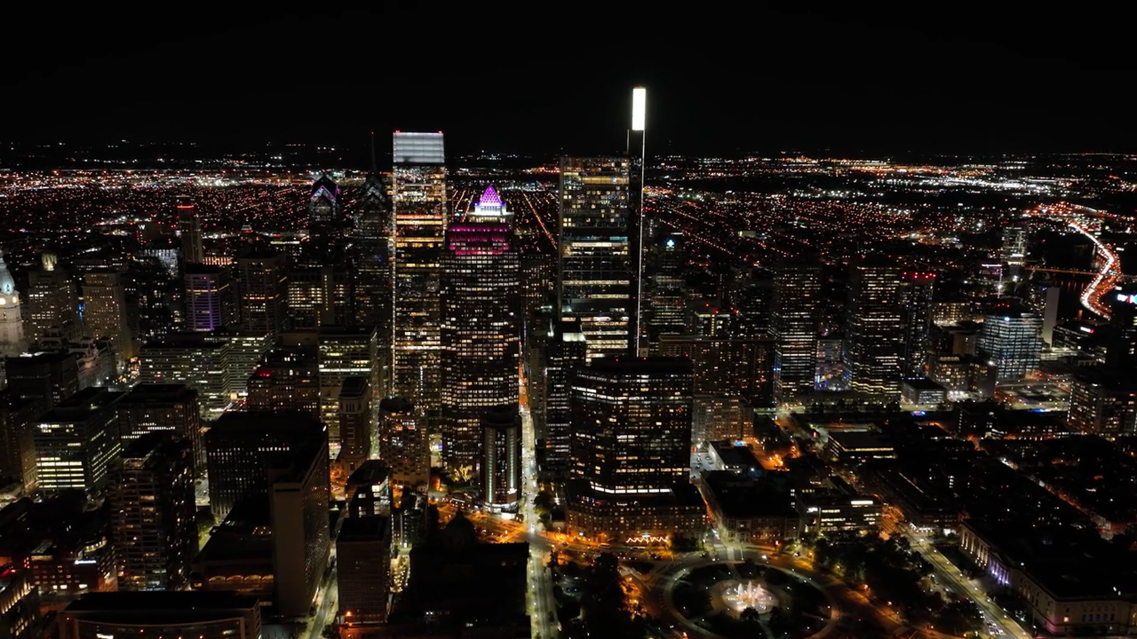 City Illuminated at Night Free Stock Video Footage, Royalty-Free 4K ...