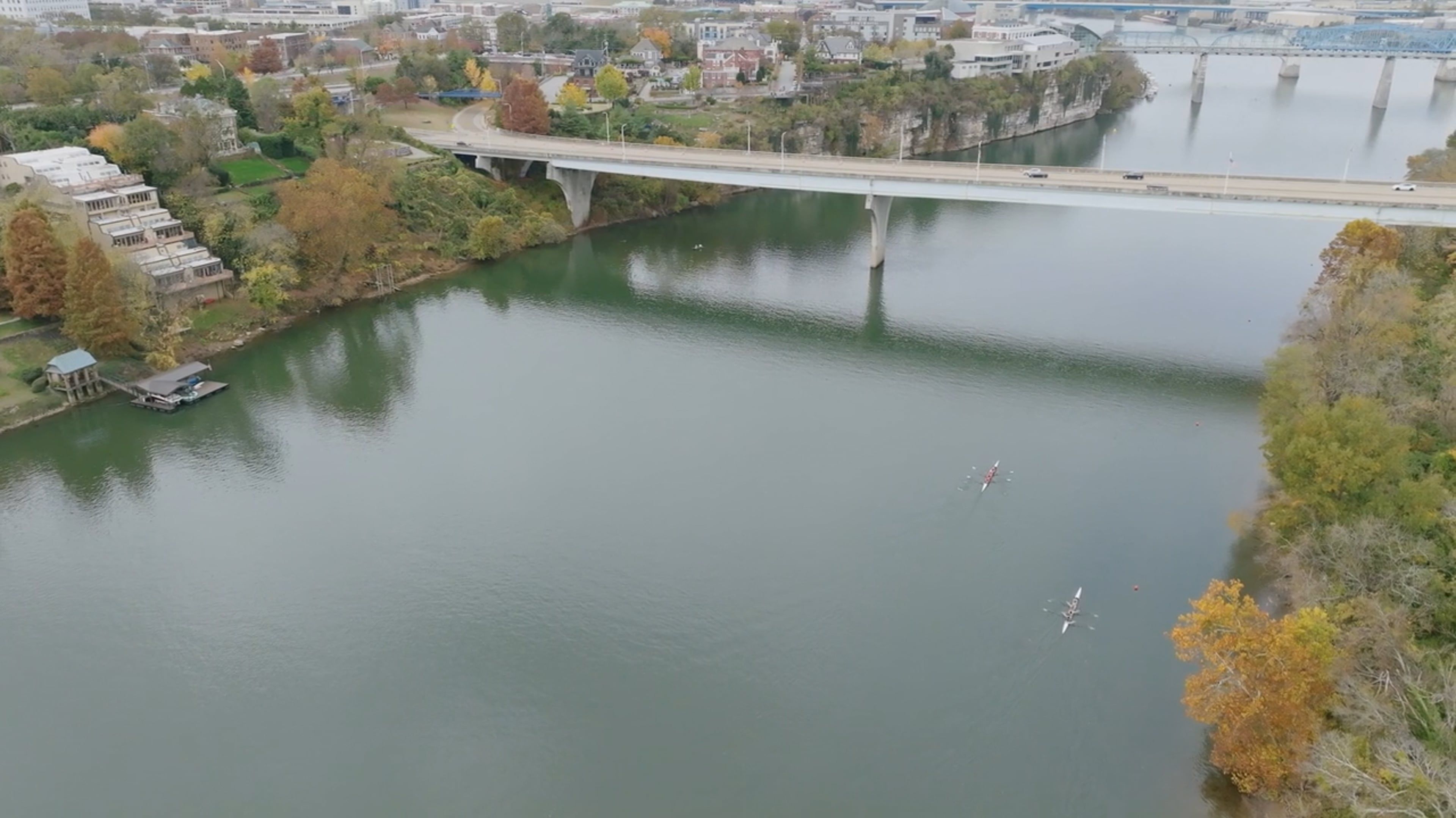 Rowing under Bridge in Town Free Stock Video Footage, Royalty-Free 4K ...