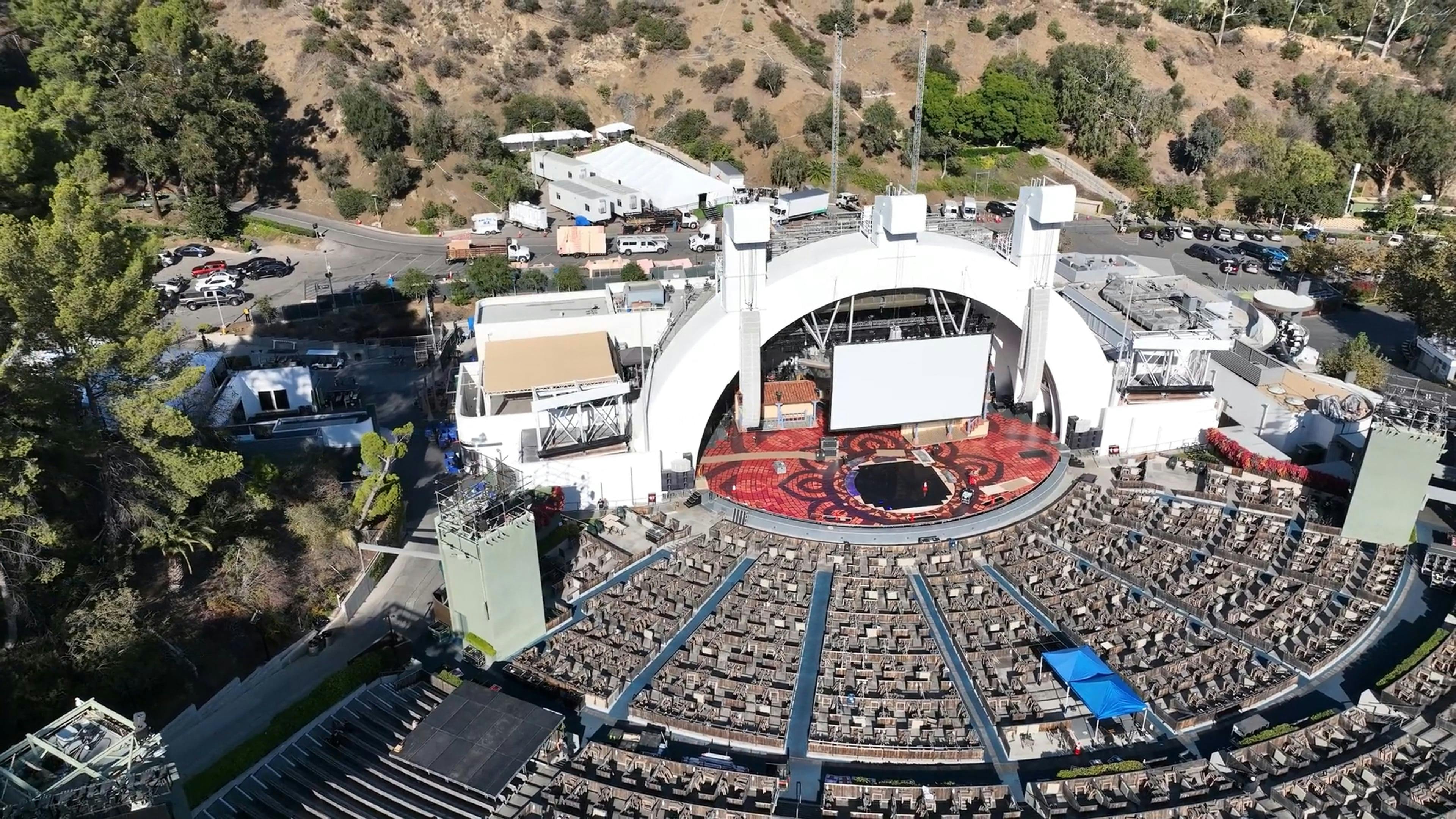 Drone Footage of the Hollywood Bowl Amphitheater in Los Angeles ...