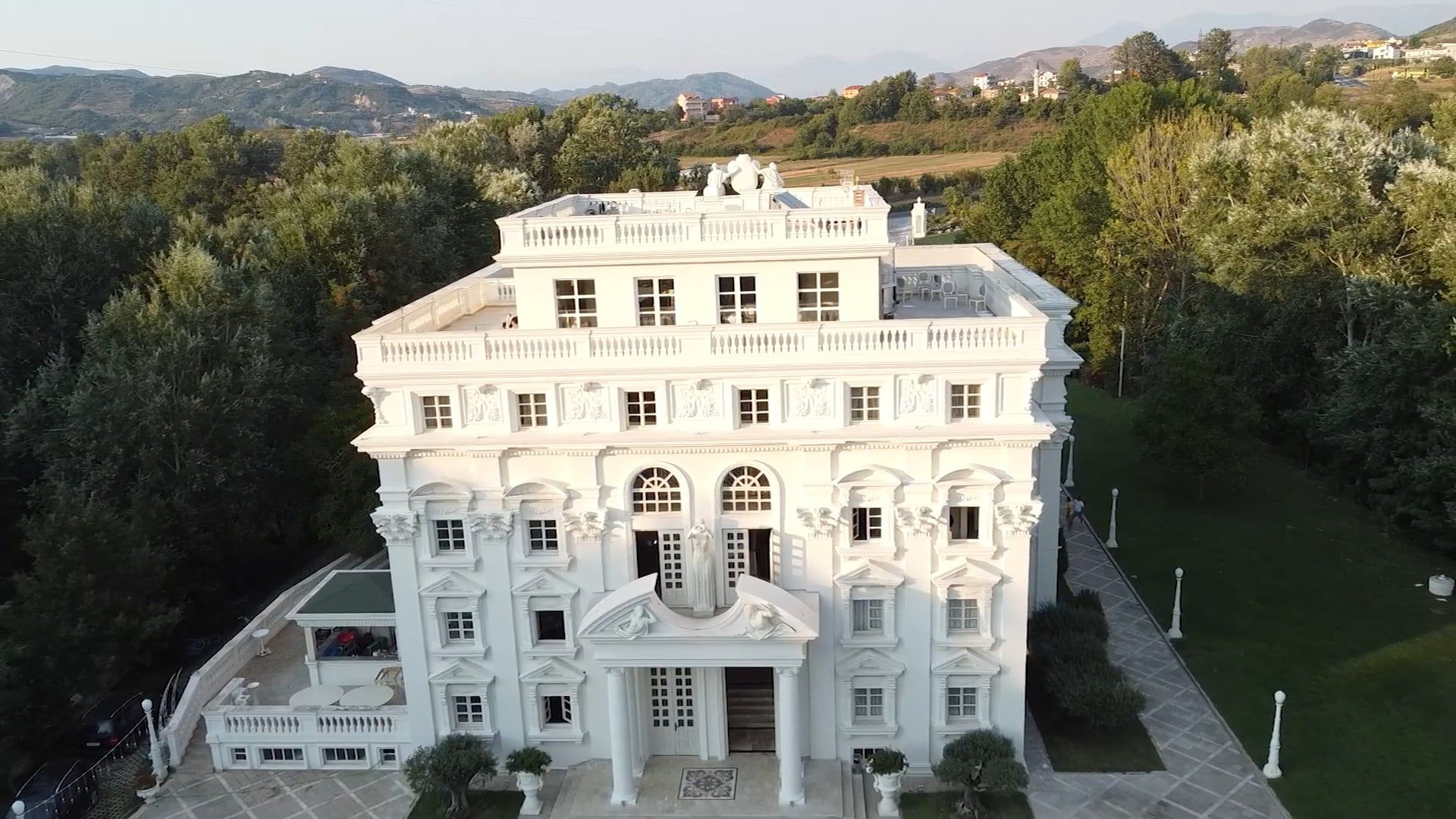 Iliria palace with drone Free Stock Video Footage, Royalty-Free 4K & HD ...
