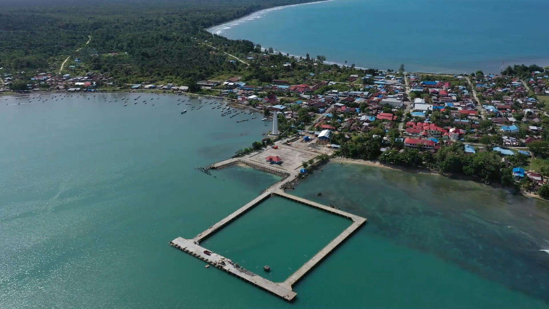 Drone Footage of the Port of Sarmi, Indonesia Free Stock Video Footage ...