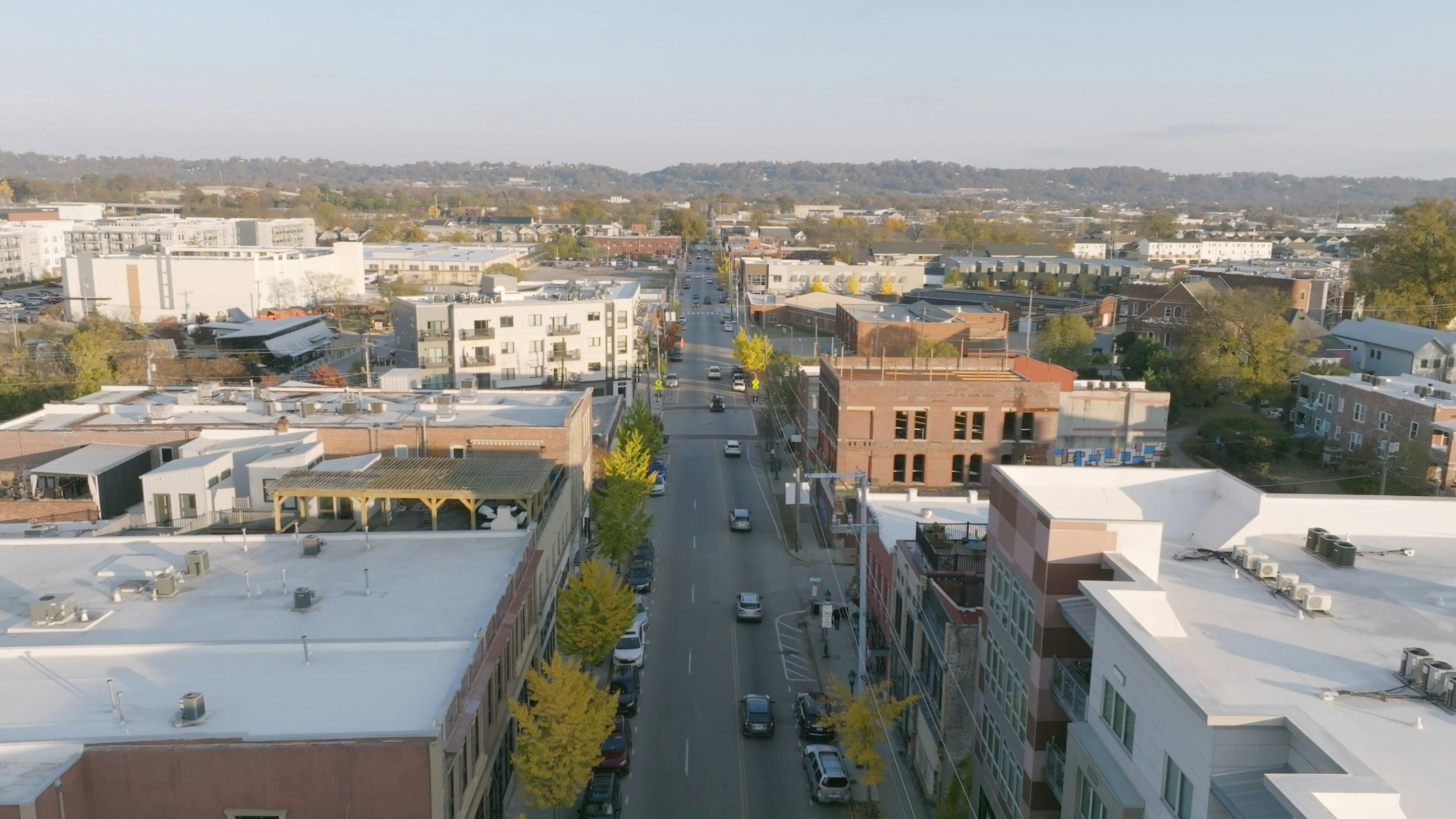 Drone Footage Above a City Street Free Stock Video Footage, Royalty ...