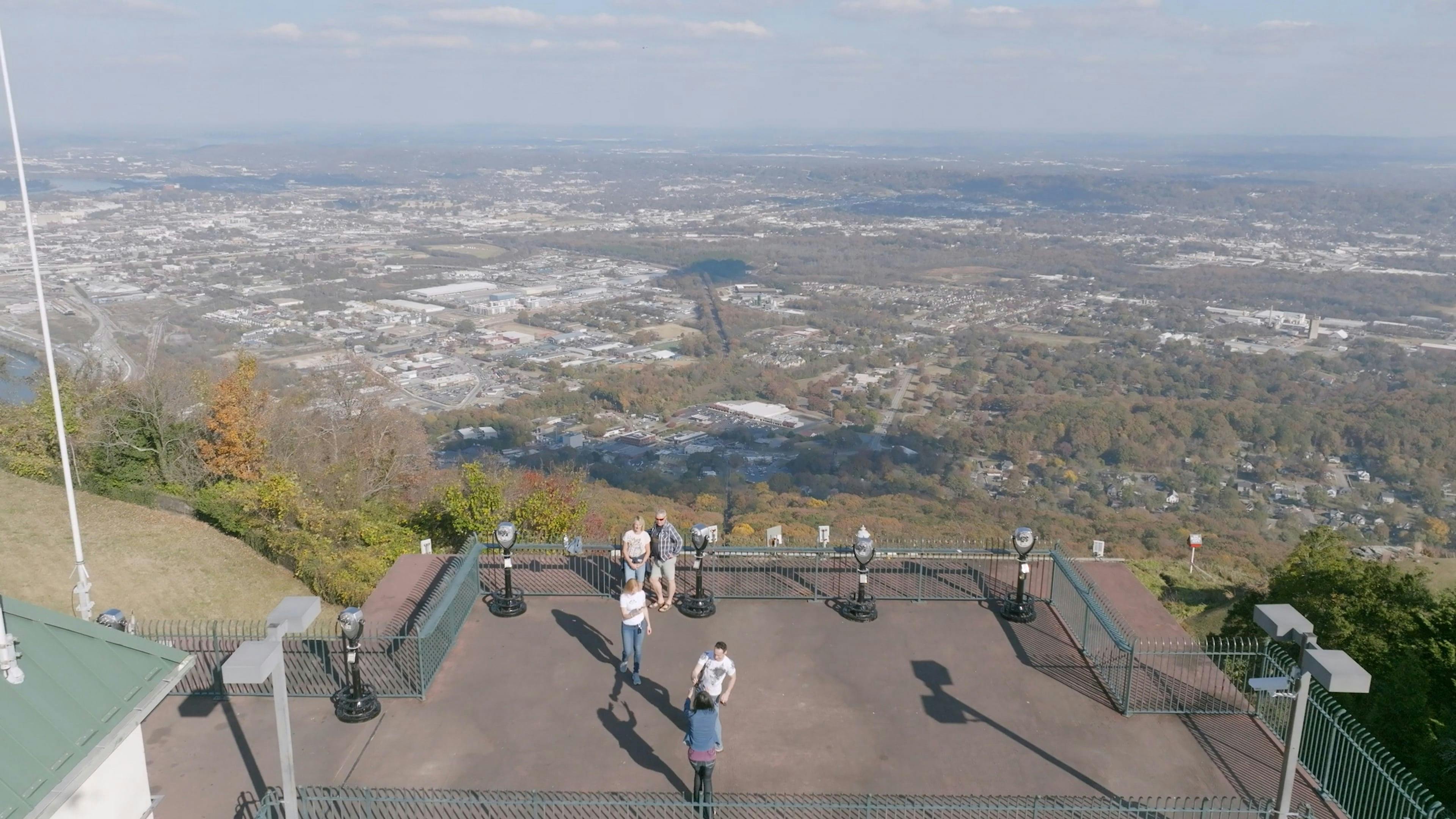 Drone Footage of the View from the Top of the Incline Chattanooga ...