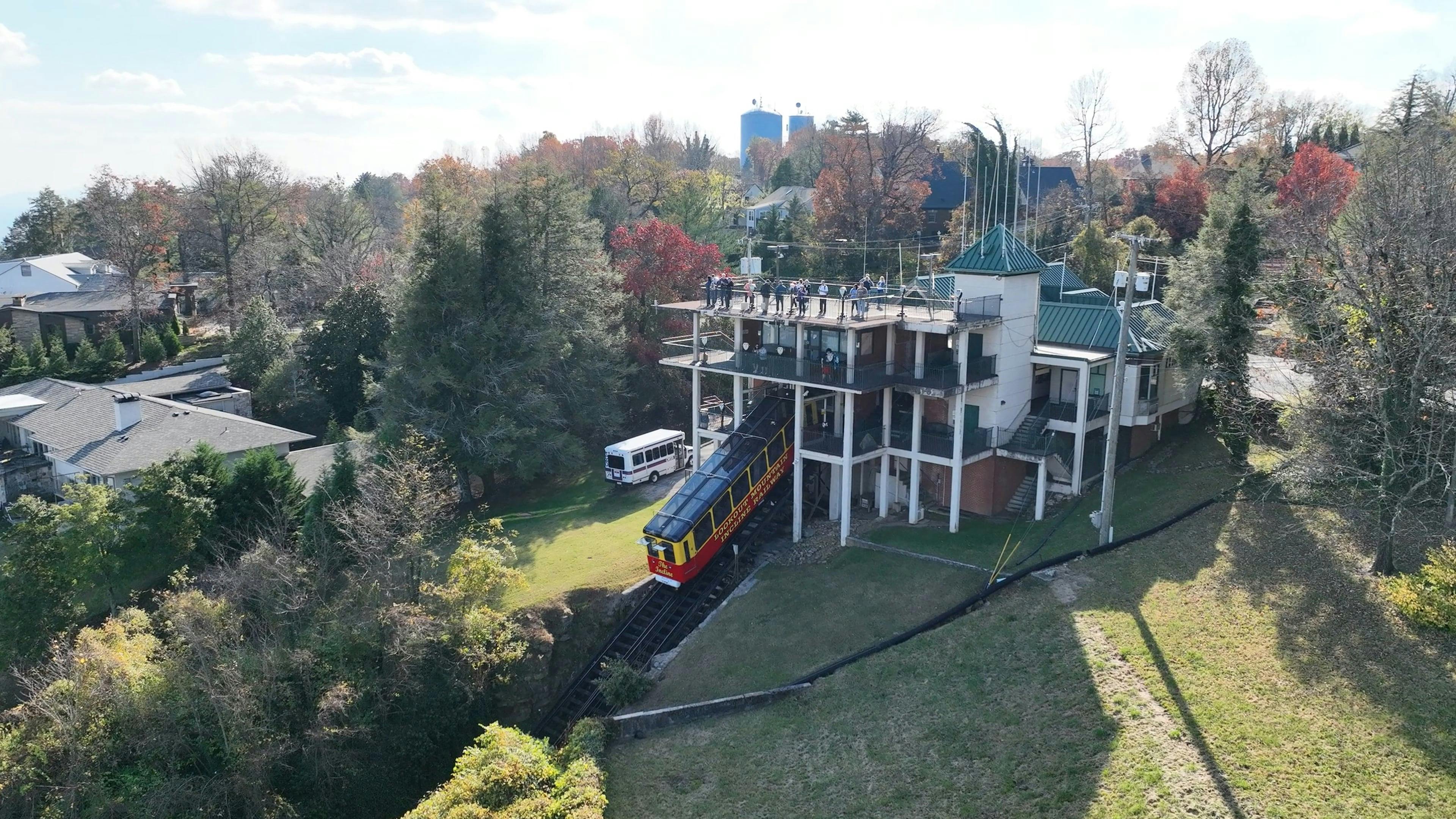 Drone Footage of the Lookout Mountain Incline Railway, Chattanooga ...