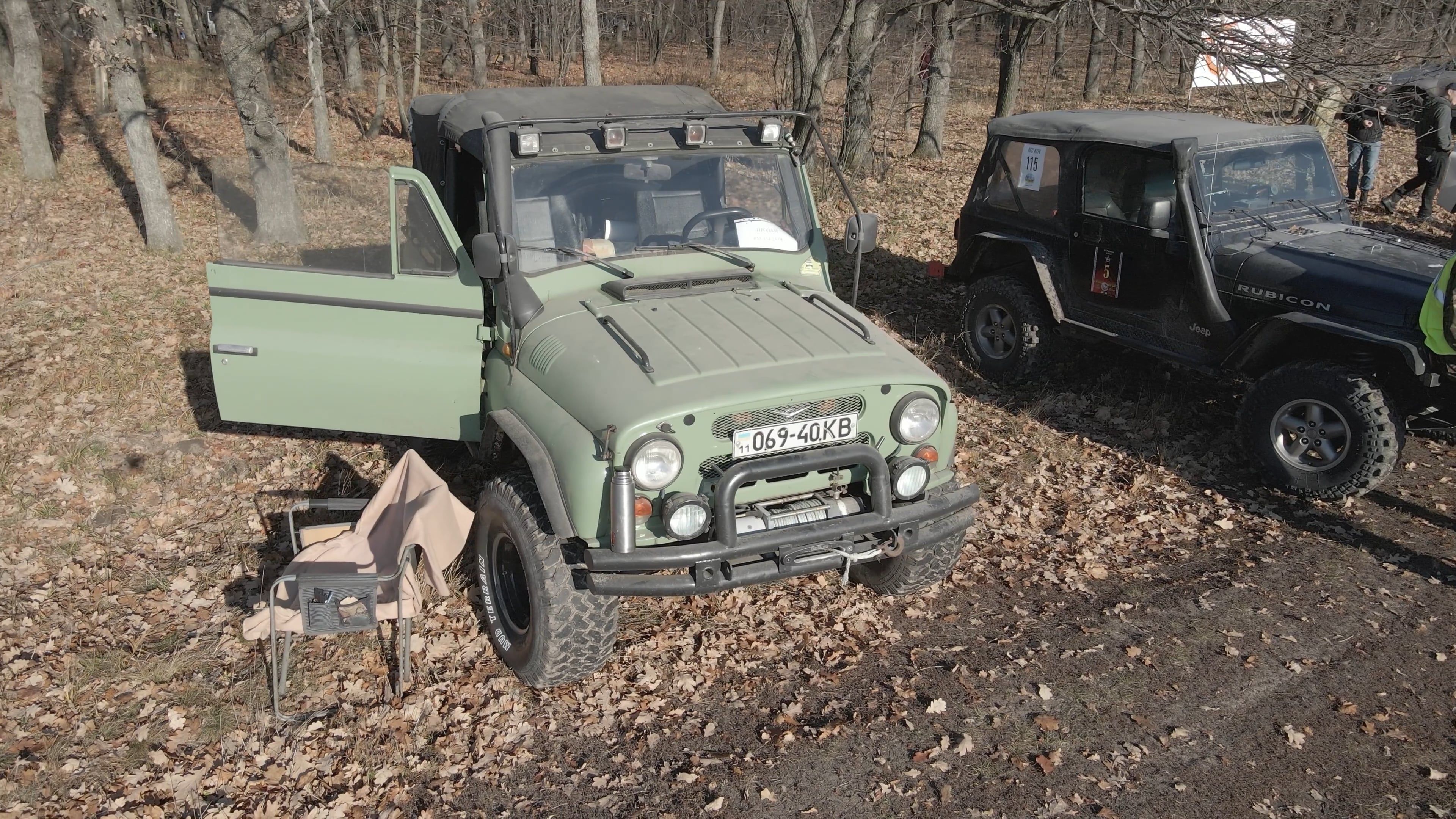 4x4 Vehicles Parked by an Autumn Forest Free Stock Video Footage ...